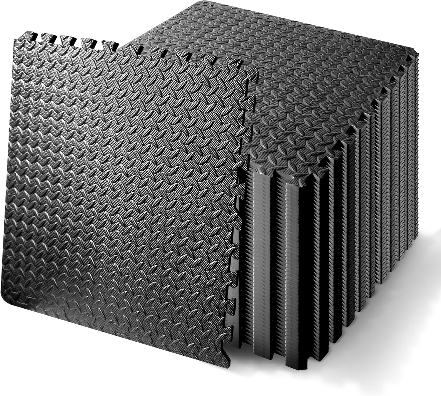 SQUATZ Thick Puzzle Exercise Mat, 50 Pcs EVA Foam Interlocking Tiles ...