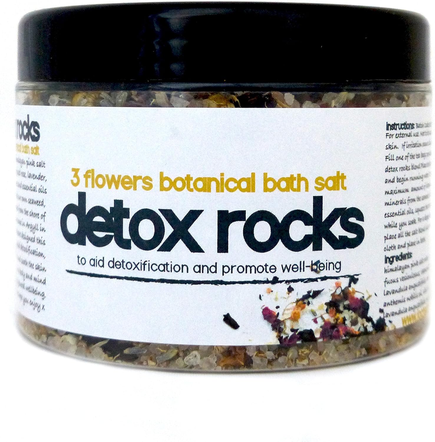 Detox Rocks Bath Salts 3 Flowers Bath SOAK Himalayan Pink Salt Rocks ...