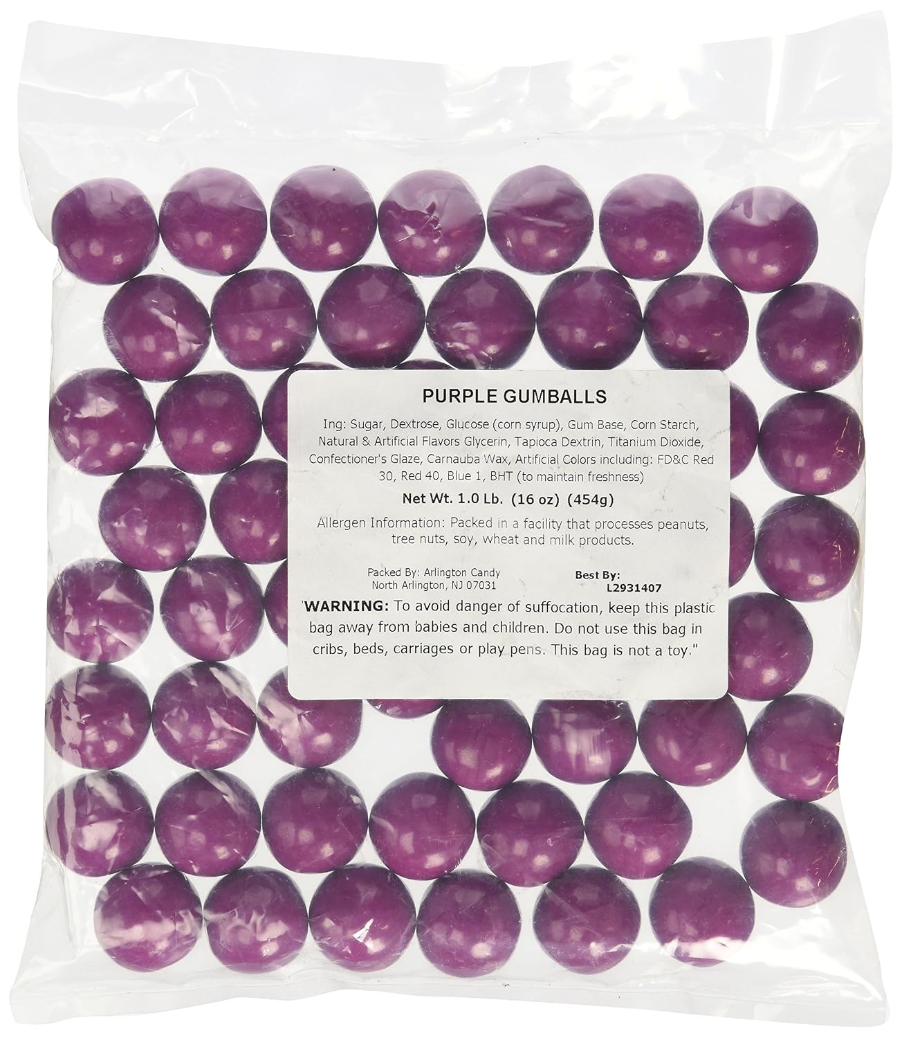 Amazon.com : Candy Shop Light Purple 1-Inch Gumballs 1 Pound Bag ...