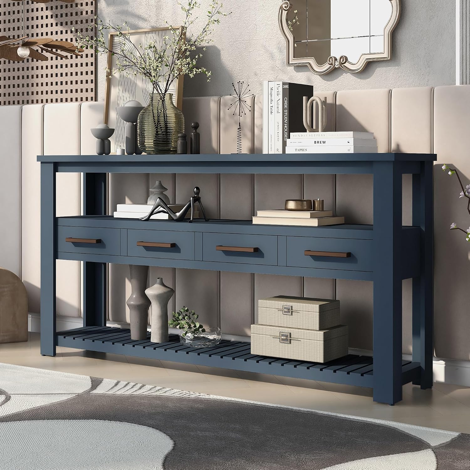 Amazon.com: LUMISOL 3-Tier Entryway Console Table with 4 Storage ...