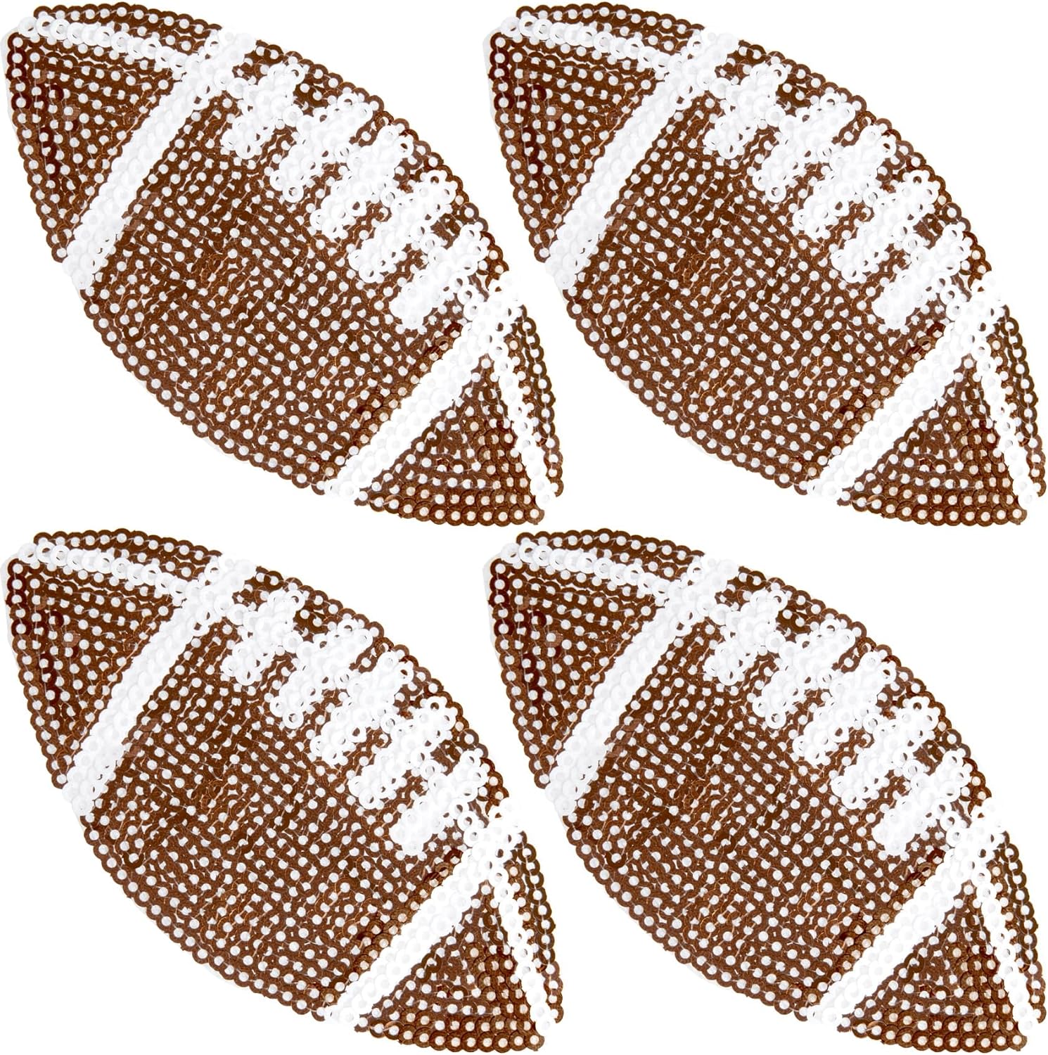 Amazon.com: PAGOW 4pcs Sequin Football Iron on Patches, Sew on Rugby Applique Decoration, Game ...