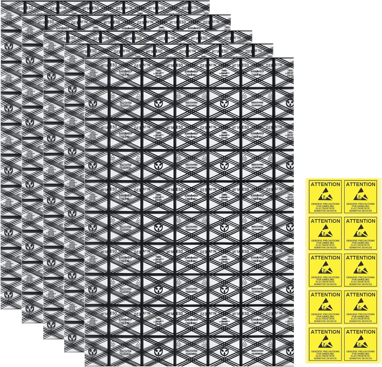 20pcs Anti Static Bags with Antistatic Sticker, 20cm x 30cm Open Top ...