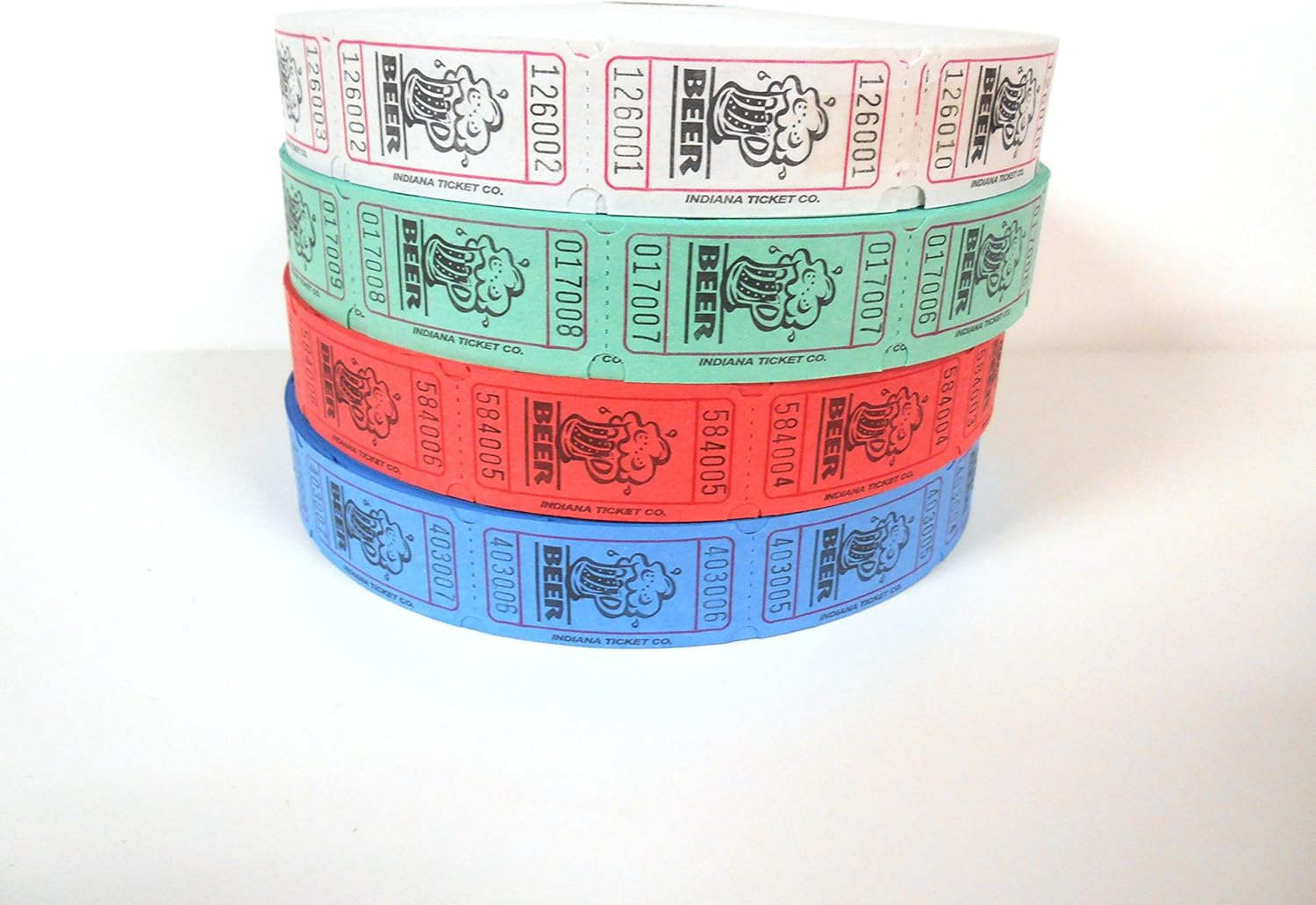 Raffle Tickets - (4 Rolls of 2000 Tickets) 8,000 Total Beer Raffle ...