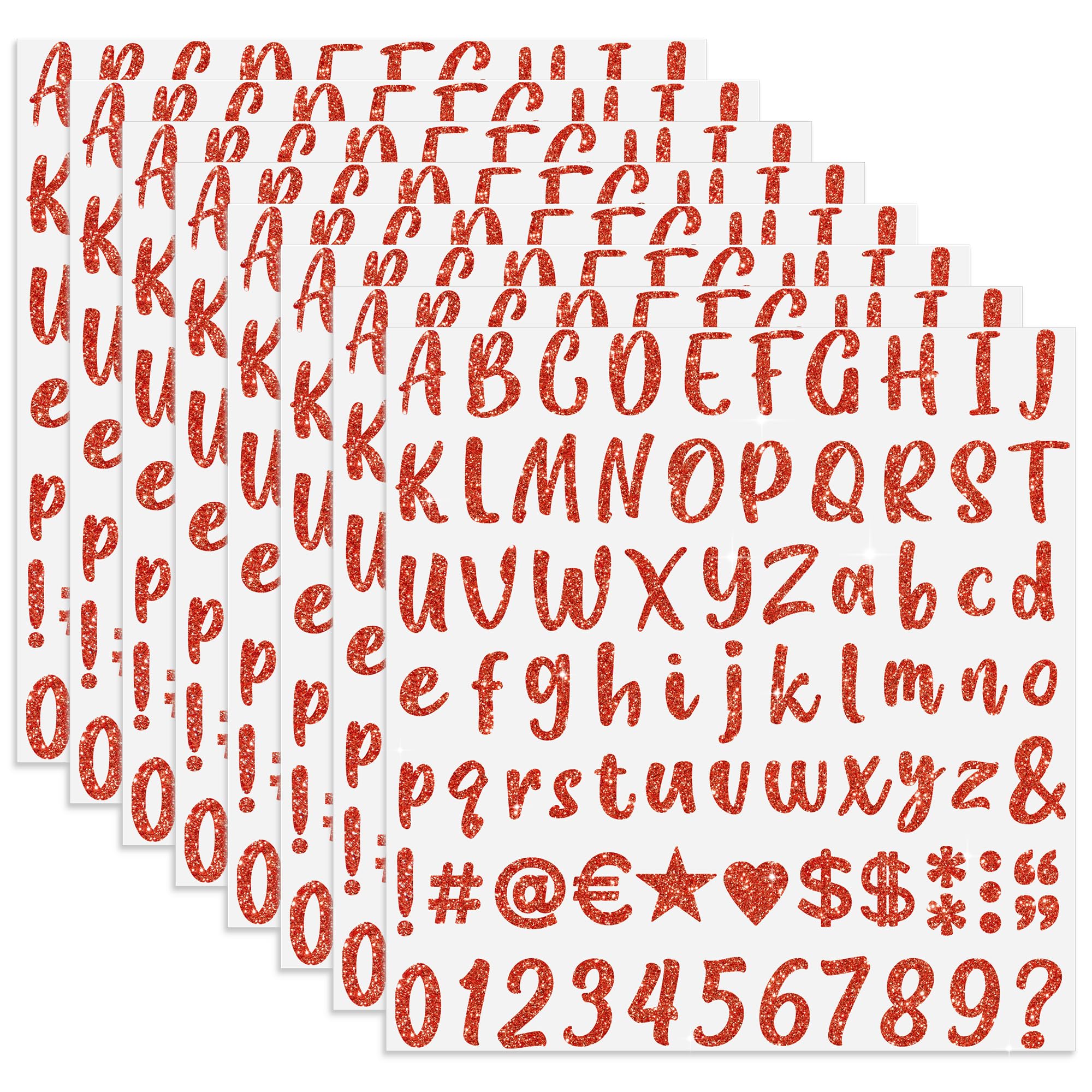 Amazon.com: 648 Pieces 8 Sheets Letter Stickers Glitter Small Self ...
