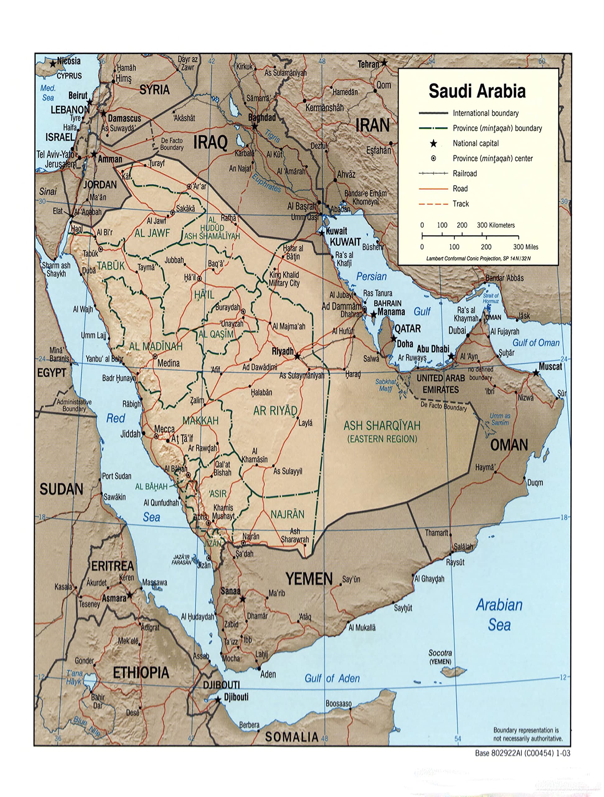 Arabia Physical Map