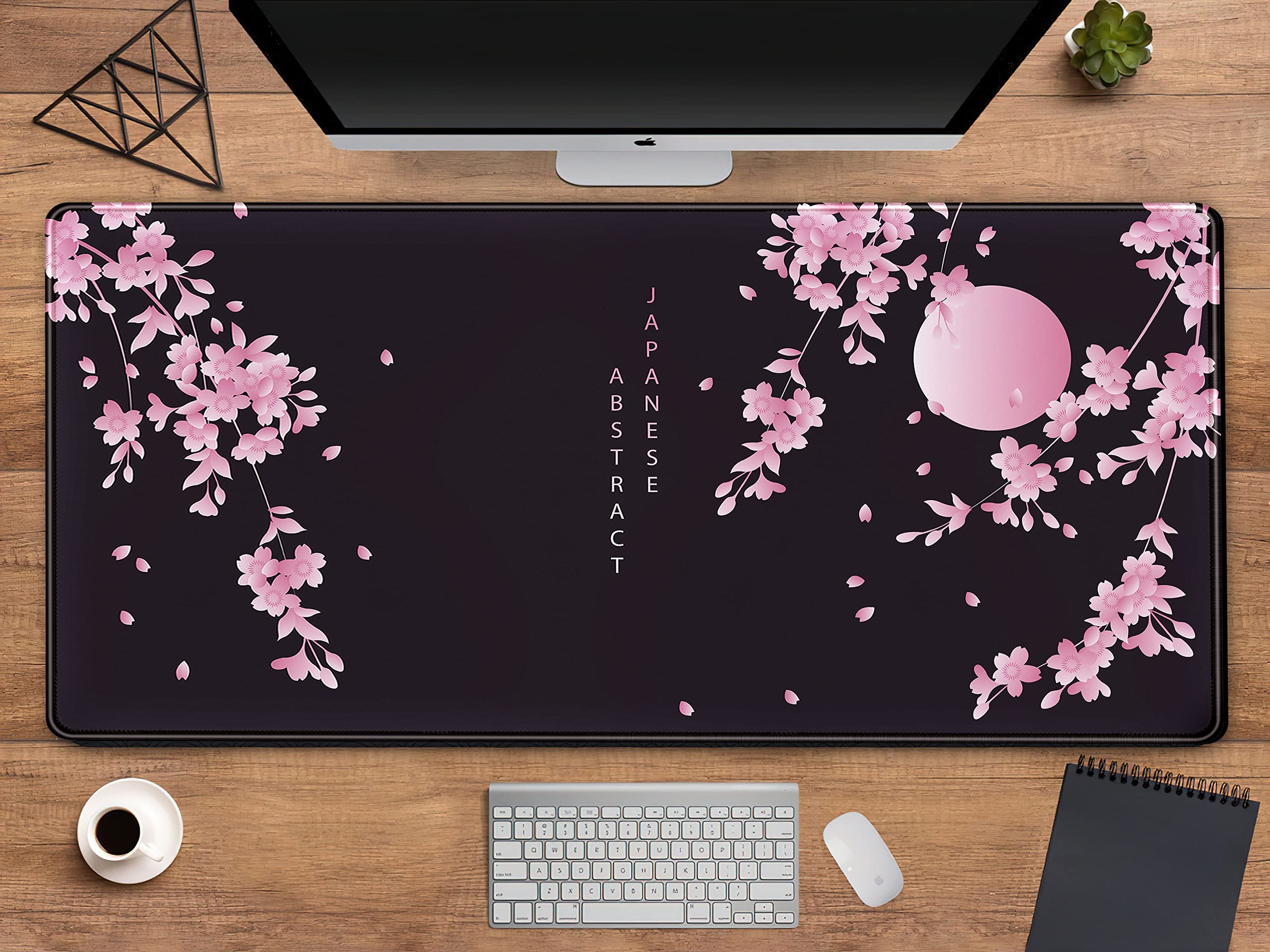 Snapklik.com : Retro Blue Purple Desk Mat Cherry Blossom Desk Pad Cute ...