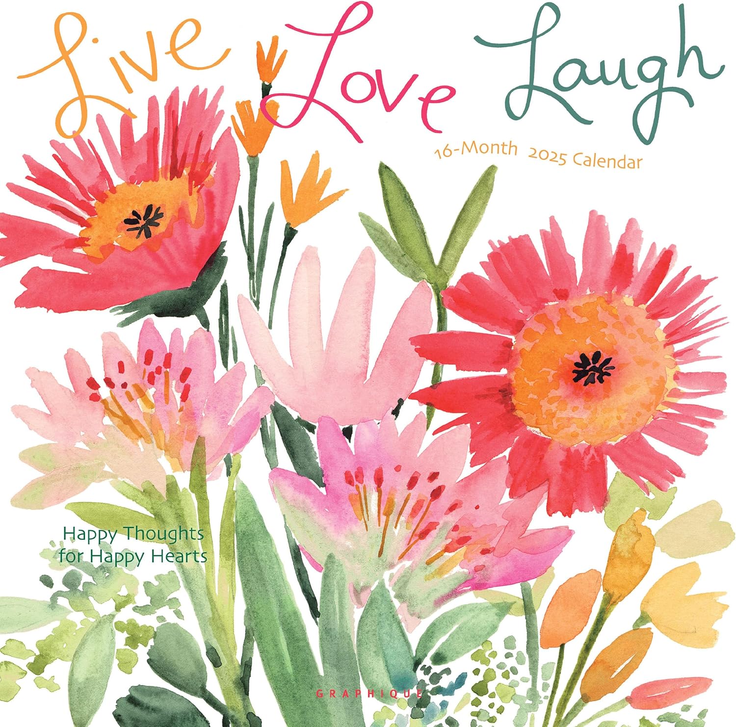 Amazon.com: Graphique 2025 Live Laugh Love Wall Calendar | 12” x 12 ...