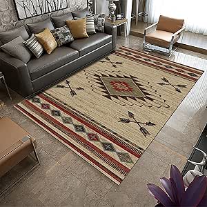 Amazon.com: Southwest Rustic Lodge Native Style Area Rug, 3x5ft ...
