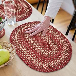 Amazon.com: Homespice Apple Pie Jute Braided Placemats, Warm Country ...