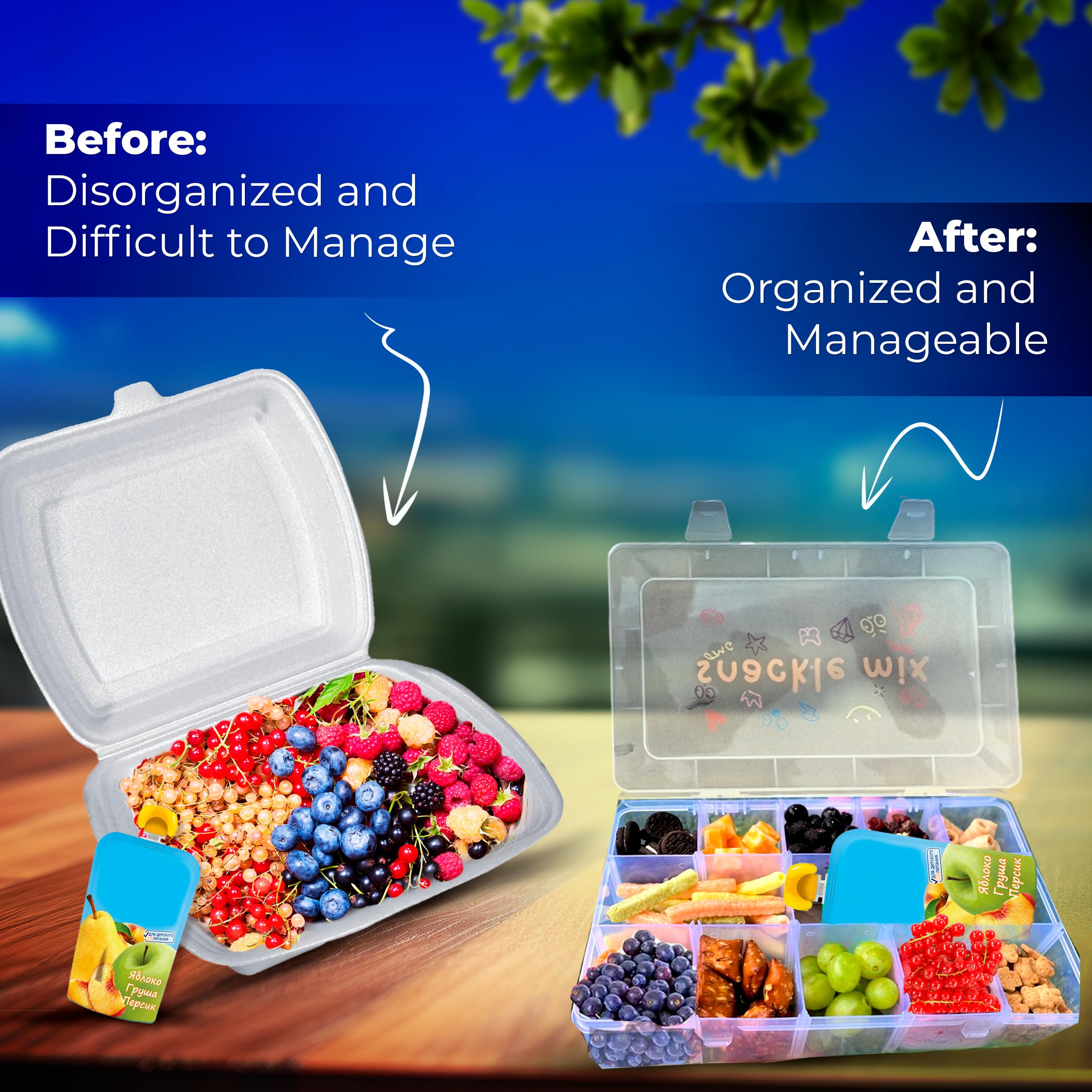 Snapklik.com : Skywin Snack Tray - Square Fun & Functional Snack ...