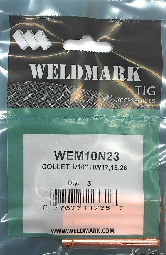Weldmark TIG Collet #17, 18, 26 Torch Pk = 5 (10N23-1/16") - Amazon.com