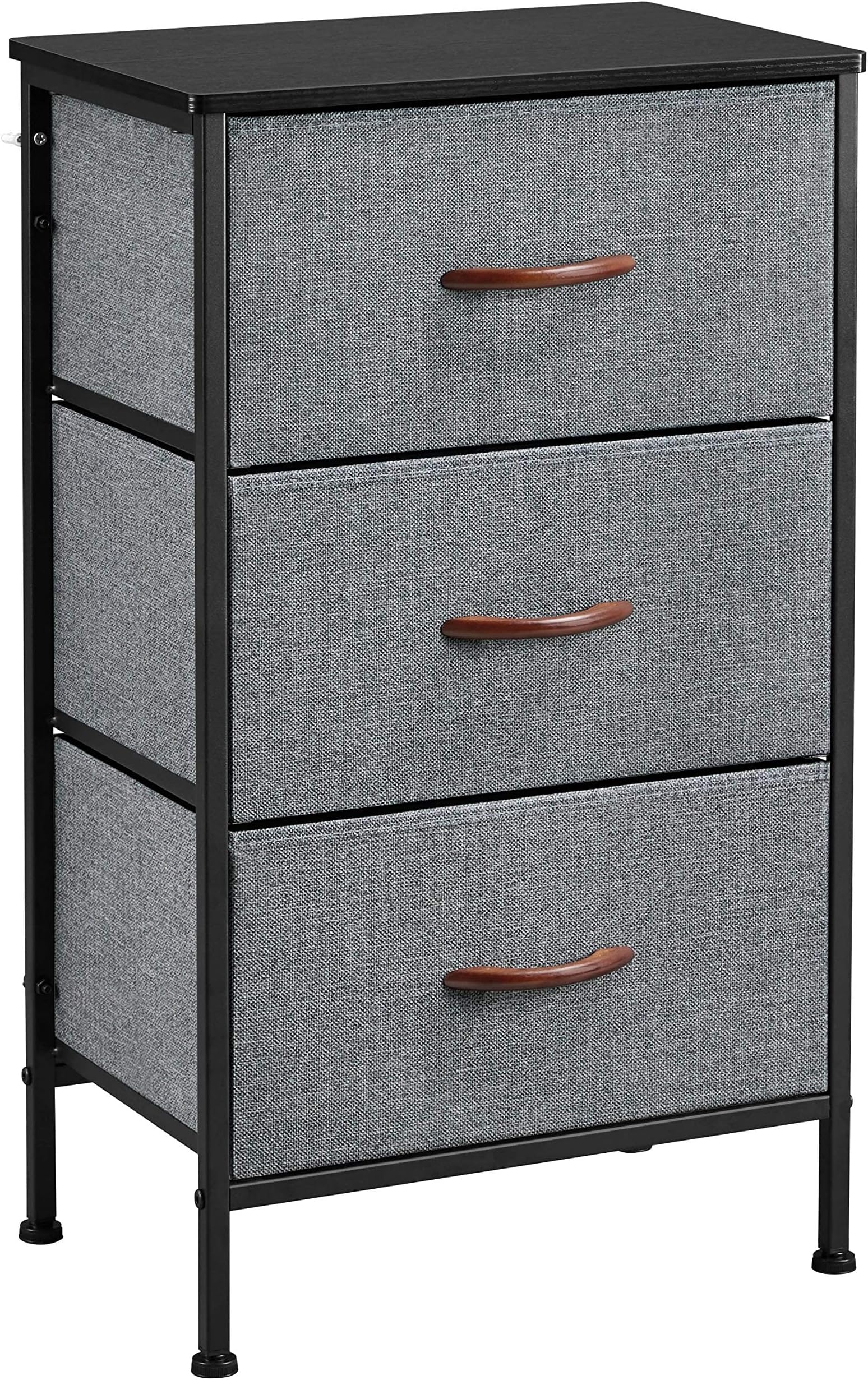 HOMELOX 3 Drawer Wooden Chest Fabric Box Drawers Storage for Bedroom ...
