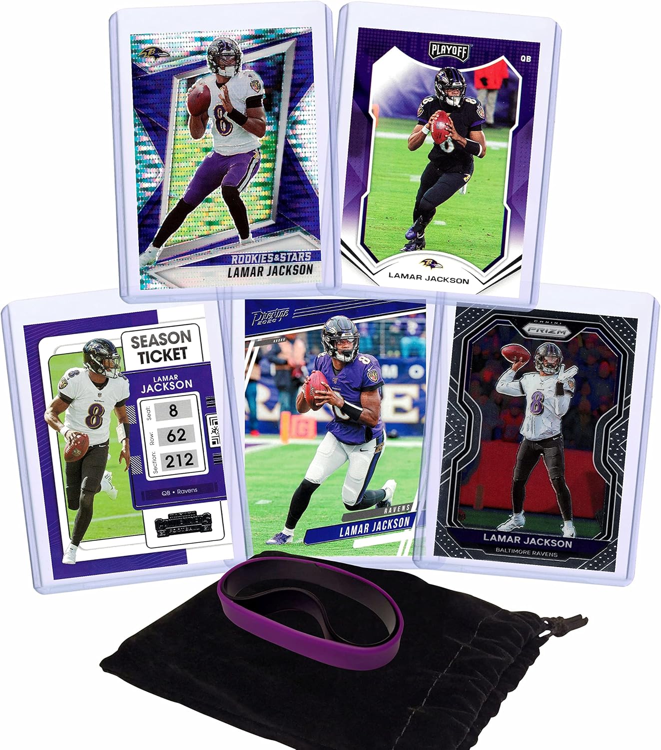 Panini, Bowman, Topps Lamar Jackson Football Cards (5) Assorted Bundle ...