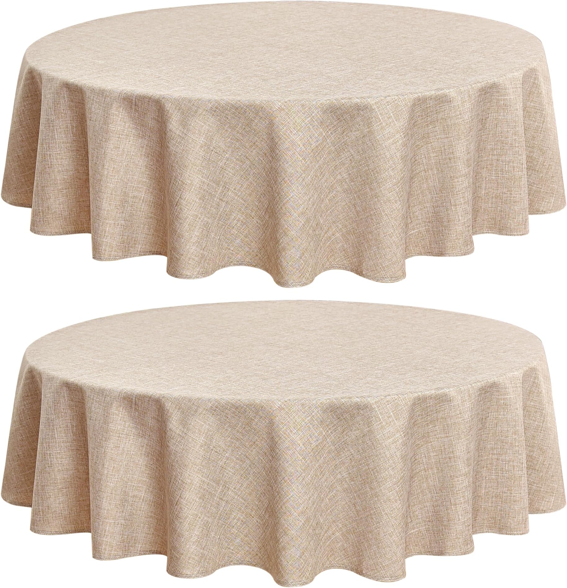 Amazon.com: Balsa Circle 120 in Natural Round Faux Burlap Tablecloth ...