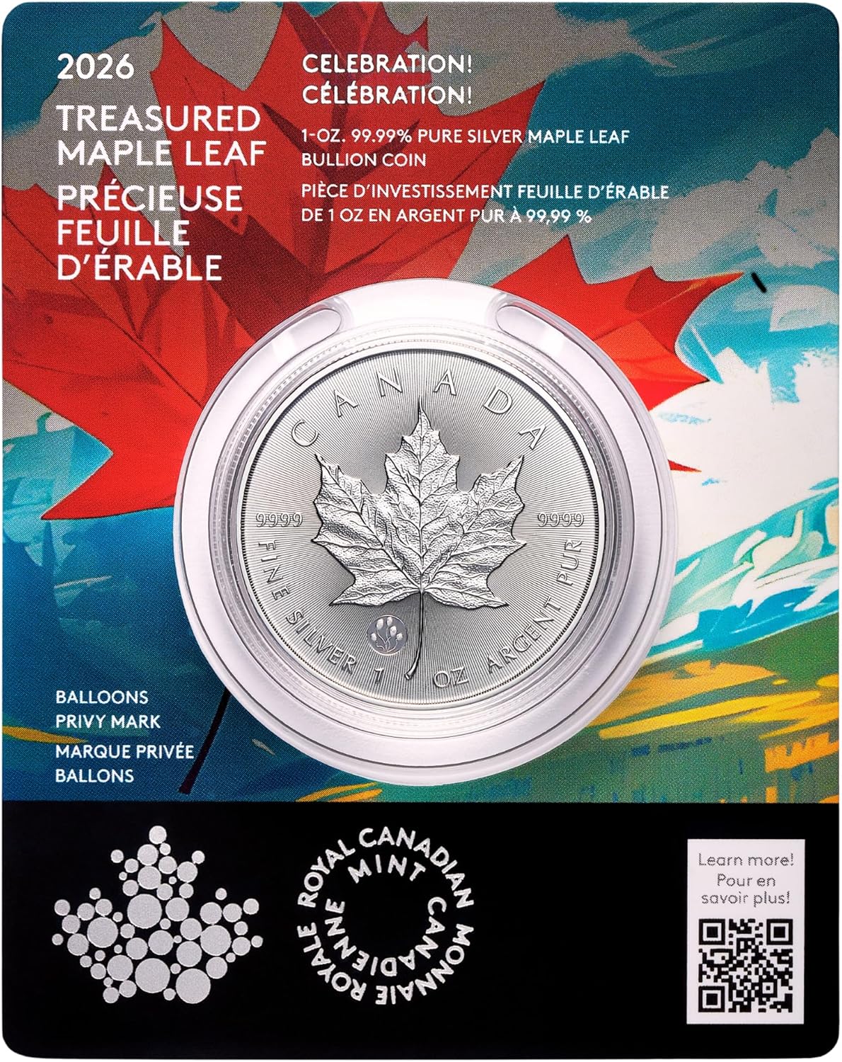 Sprott Money Collectibles -2026 1oz Pure Silver Maple Leaf Coin ...