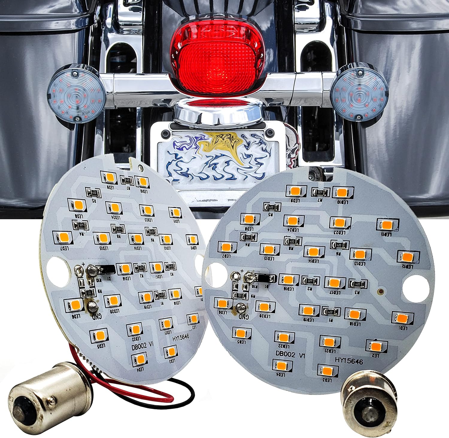OZ-USA Amber LED Bulb Harley Touring Turn Signal Road King Glide ...