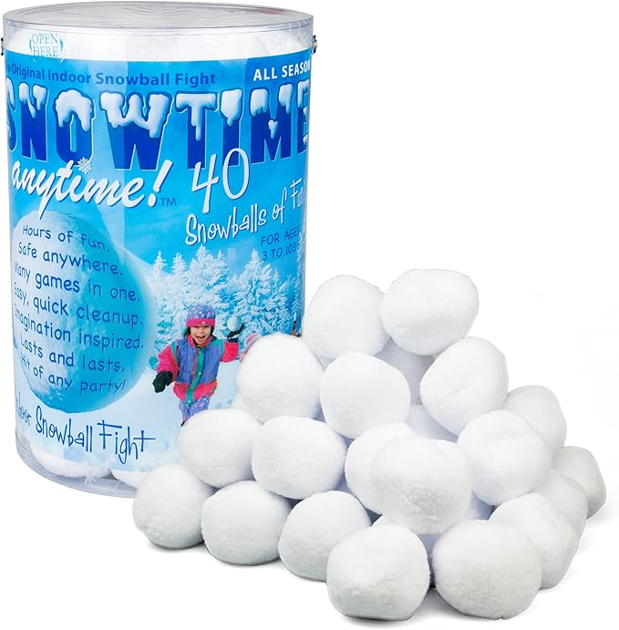 Amazon.com: Indoor Snowball Fight SNOWTIME ANYTIME 40 pk: Toys And ...