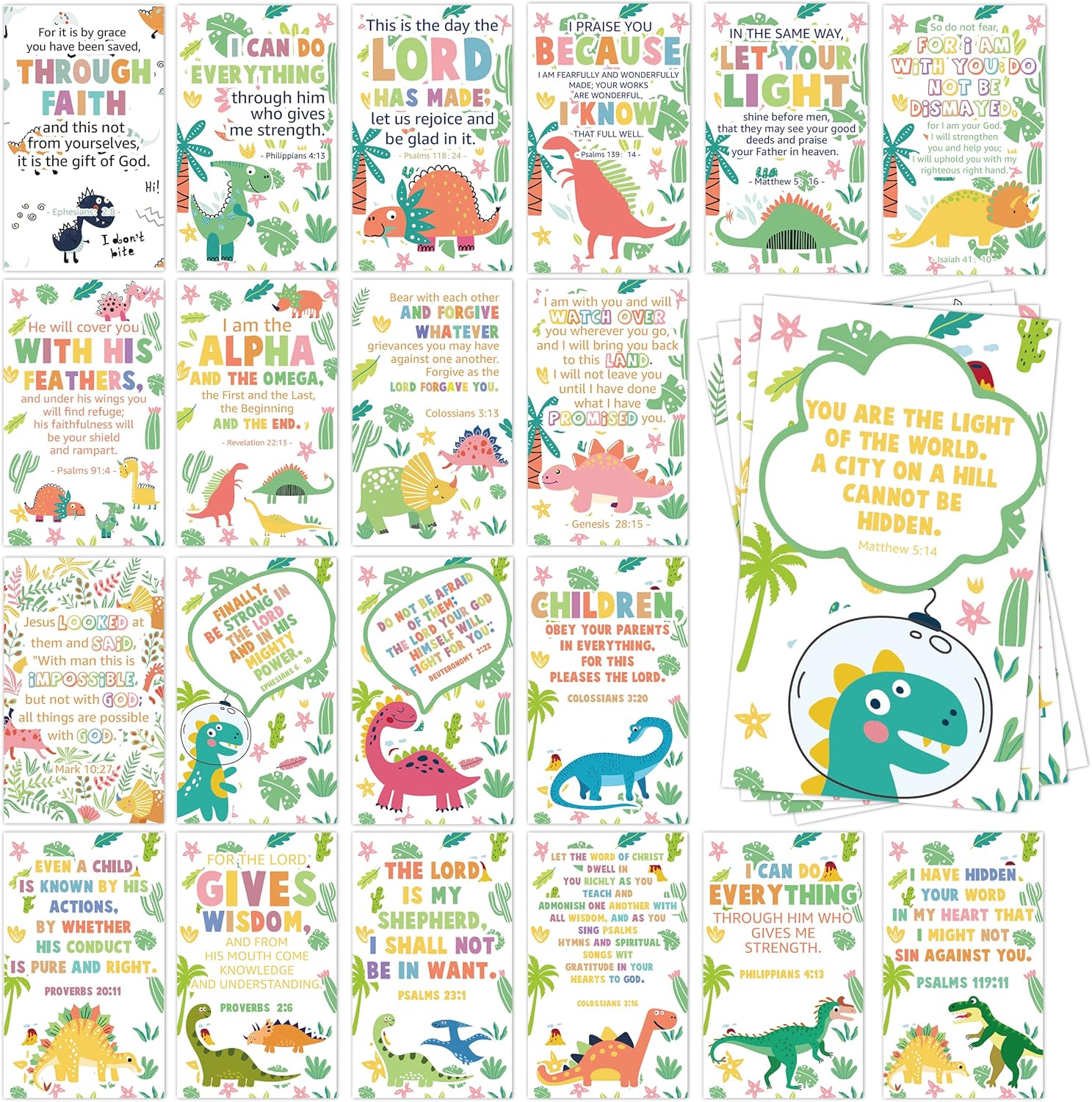 Amazon.com : 60 Mini Prayer Cards for Children with Inspirational ...