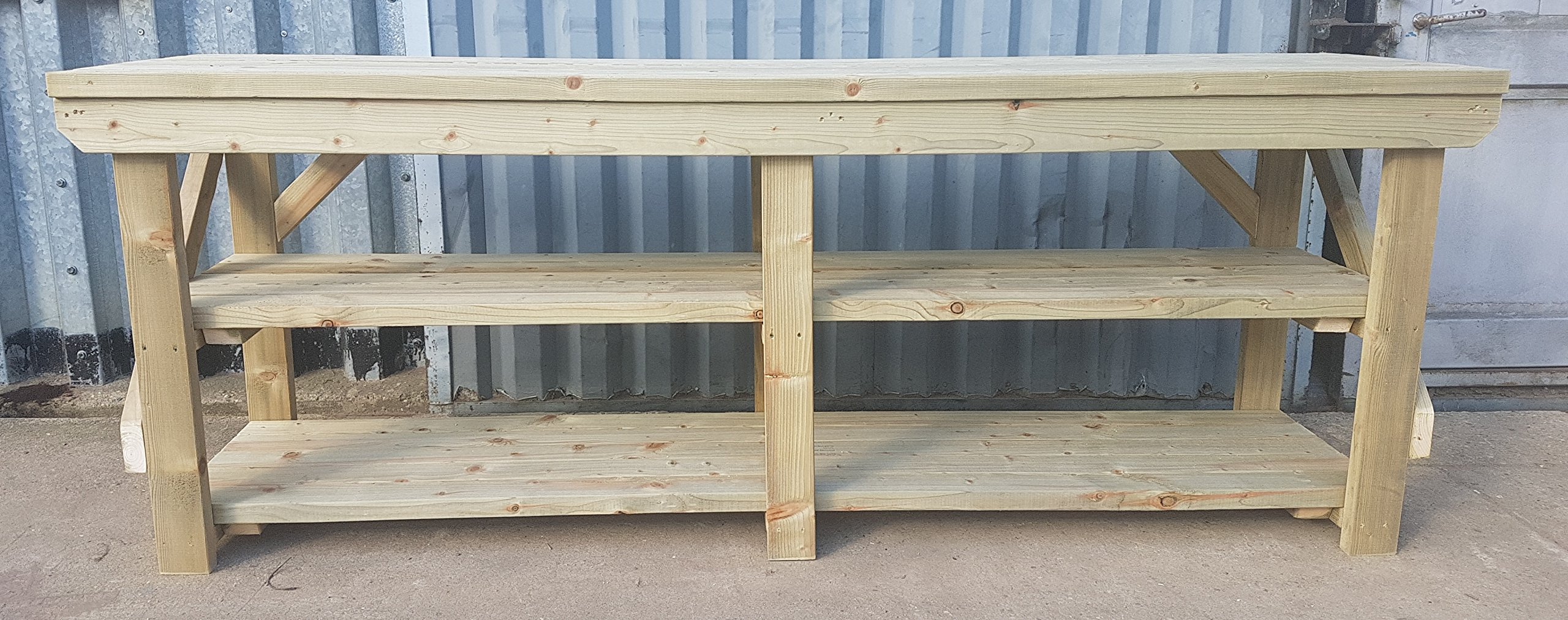 Buy Workbench With Double Shelf Indoor/Outdoor - Pressure Treated ...