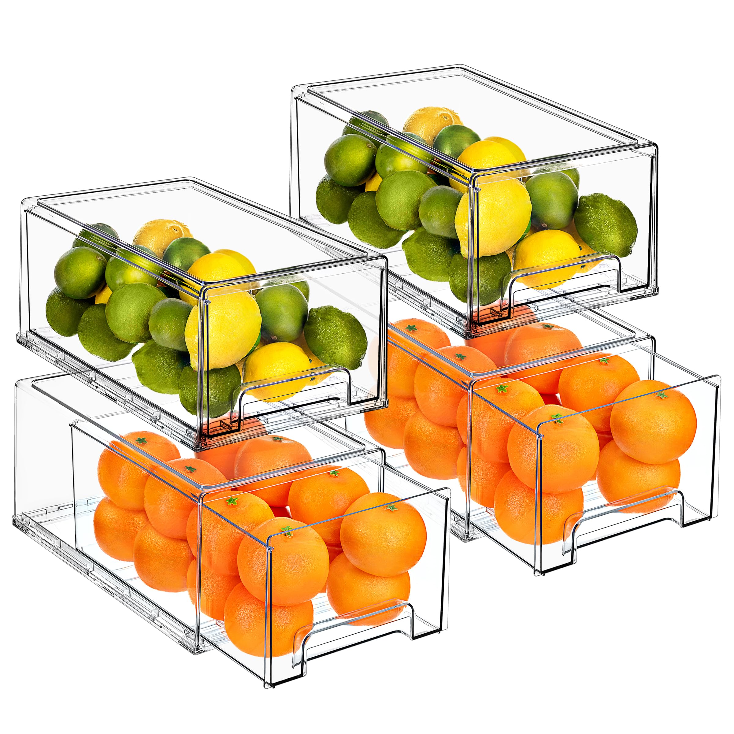Snapklik.com : Sorbus Large Clear Storage Drawers (4 Pack) Stackable ...