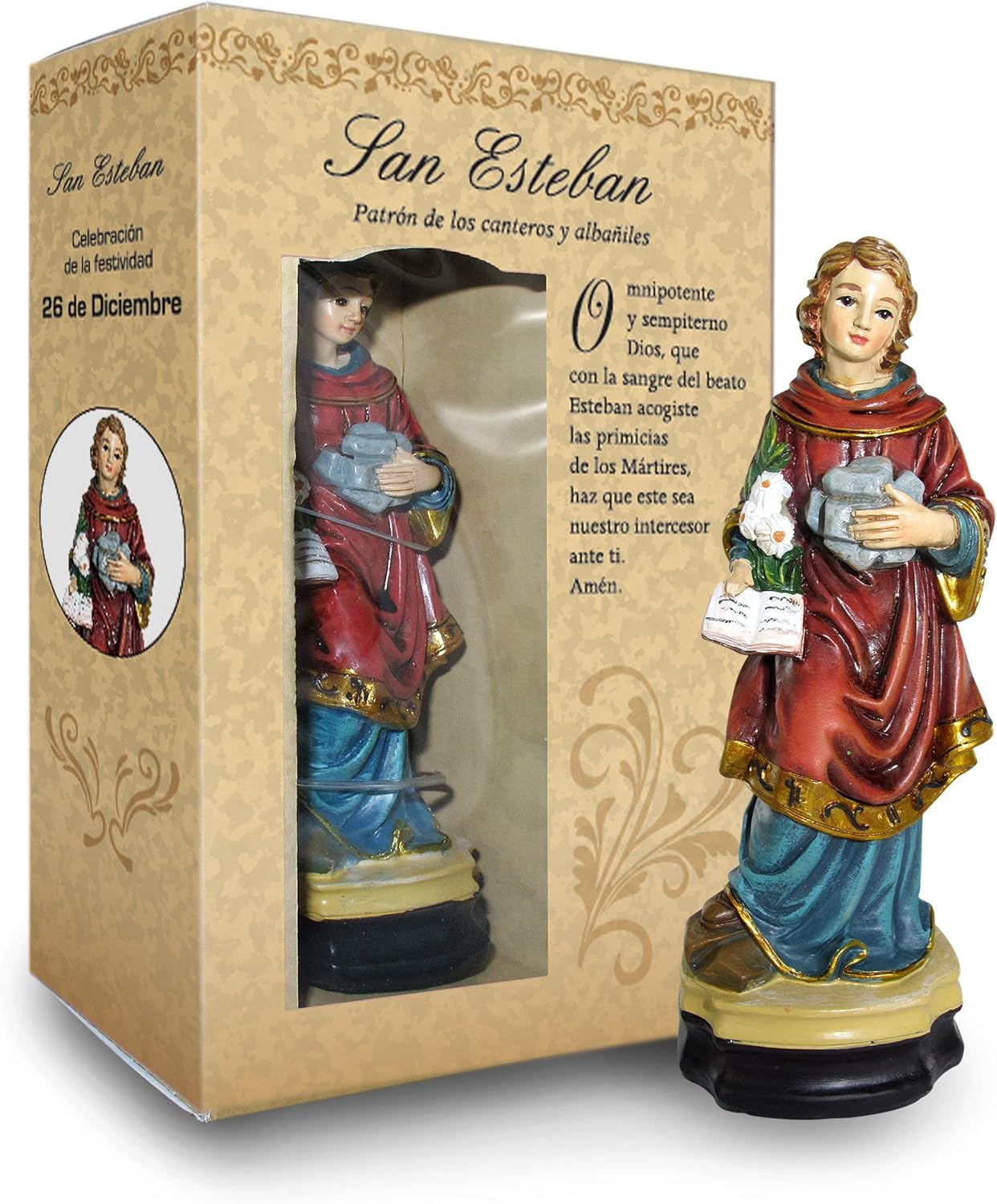 Amazon.com: Ferrari & Arrighetti Saint Stephen Small Statue (12 cm ...