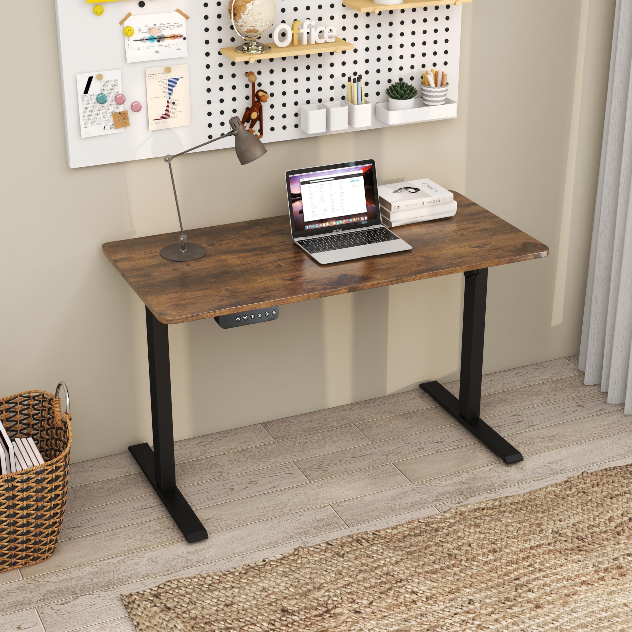 Devoko Electric Standing Desk, 140 x 70 cm Adjustable Height Desk, Home ...