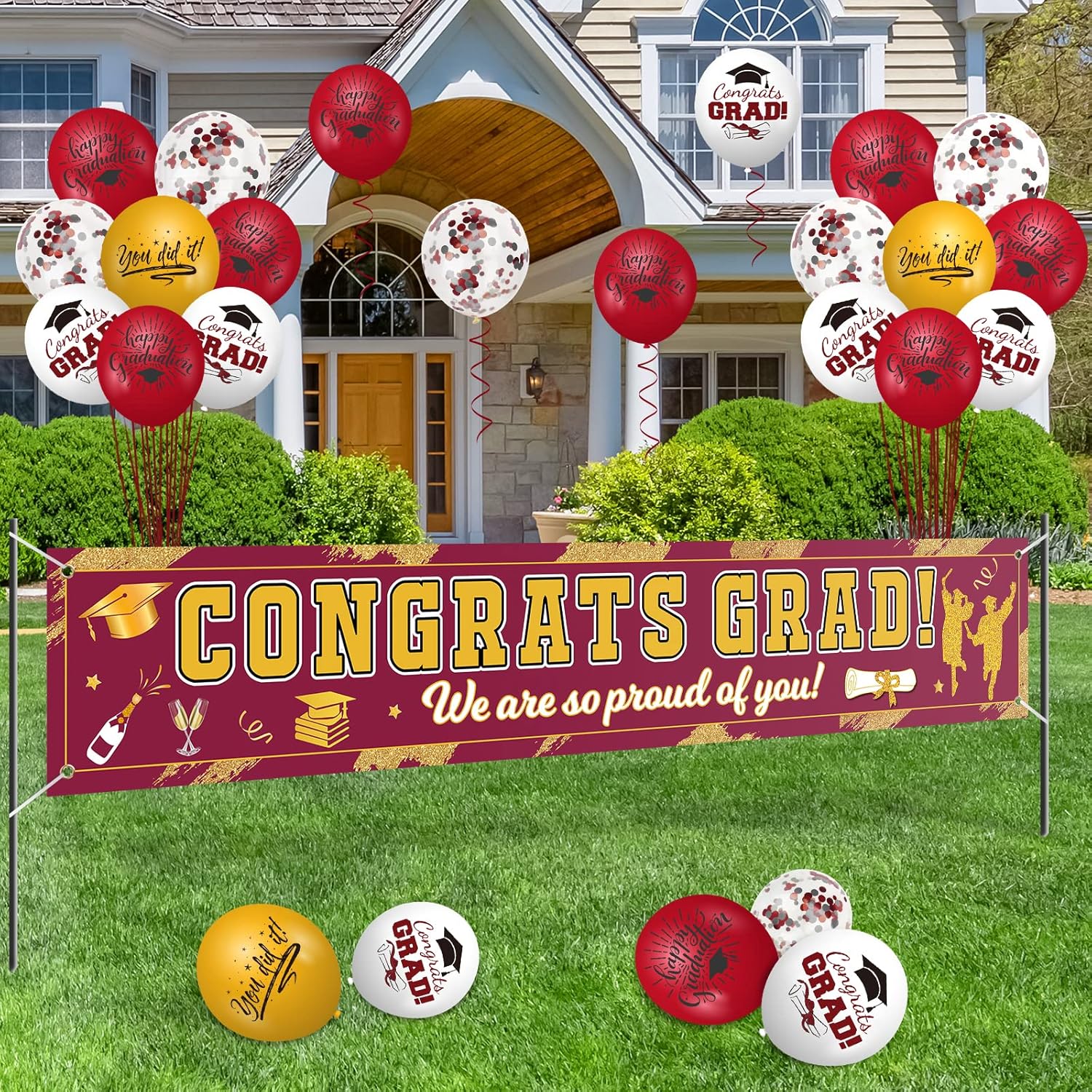 Amazon.com: 2023 Graduation Banner for Yard, Large CONGRATS GARD Banner ...