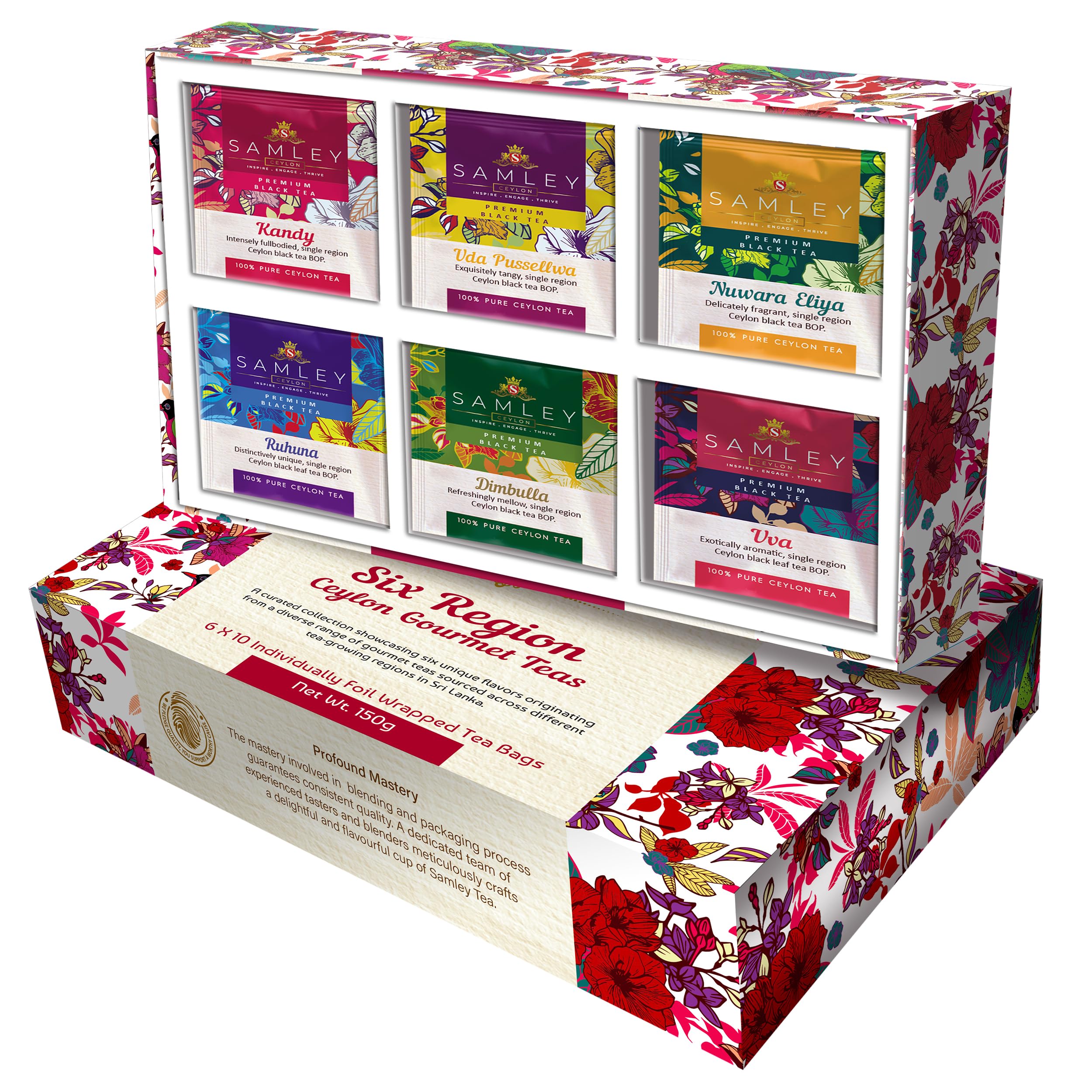 Amazon.com : Samley Tea Six Region Ceylon Gourmet Tea Assortment Set ...