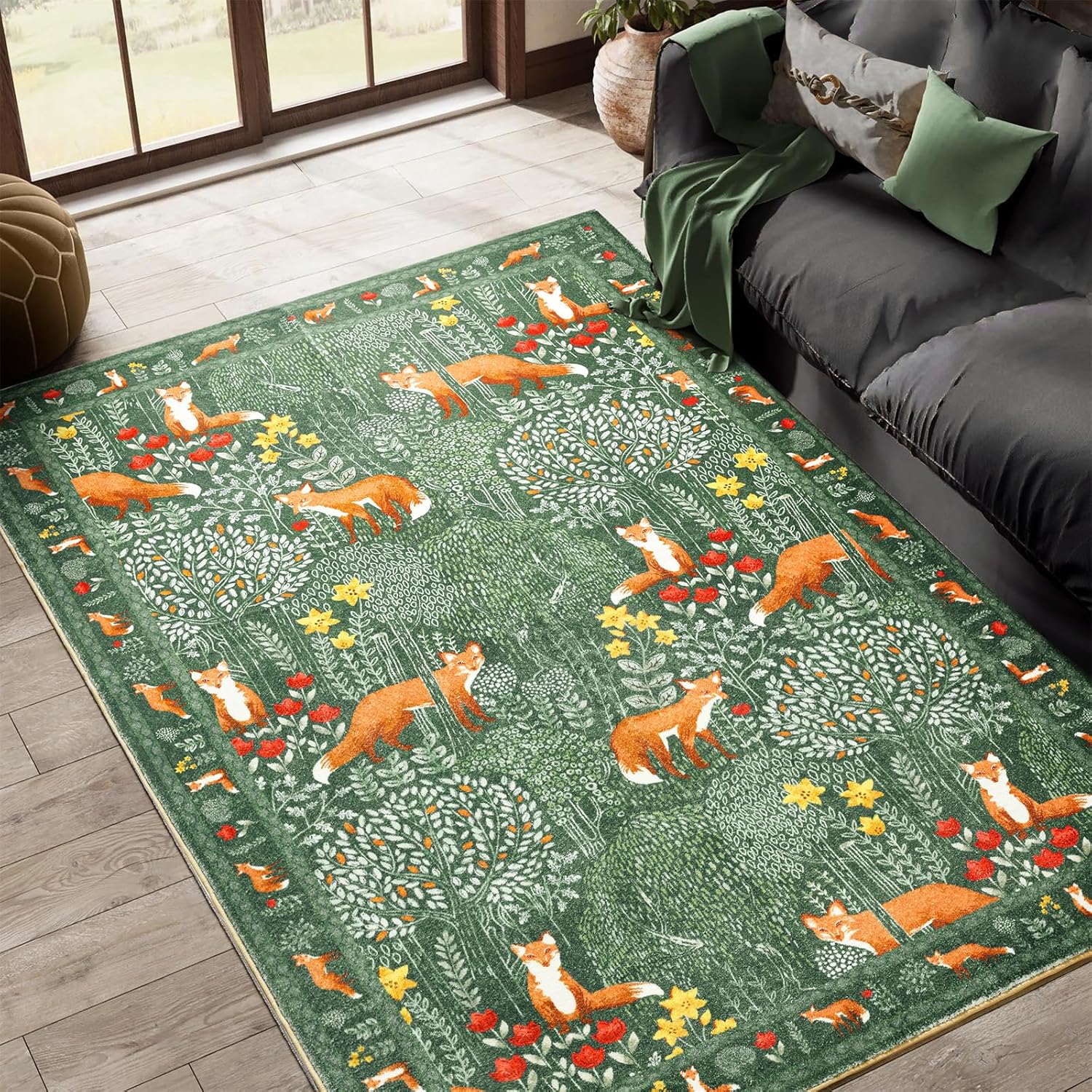 Amazon.com: Cute Aesthetic Bedroom Rug, Ultra Thin Vintage Abstract 5x7 ...