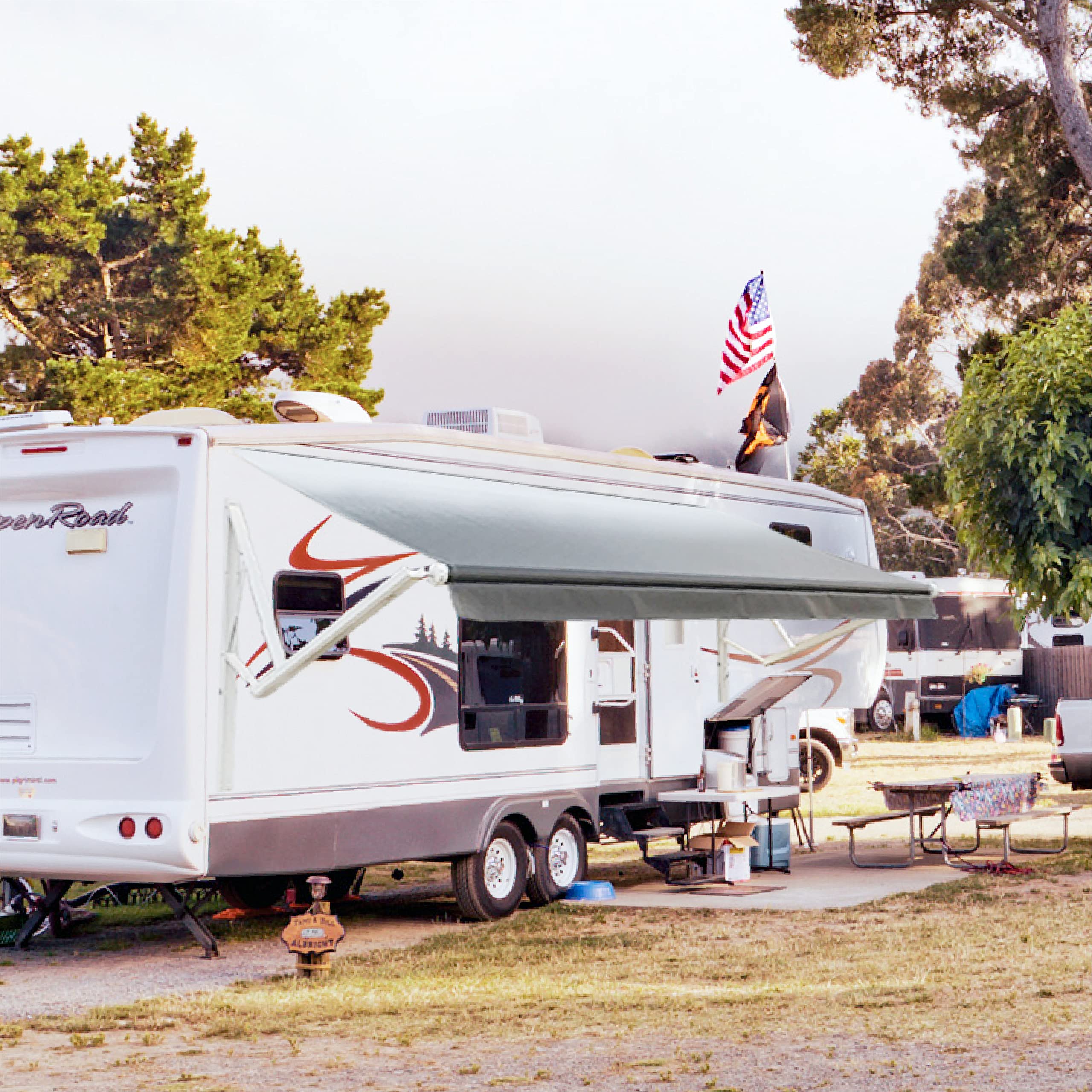 Amazon.com: Awnlux White Motorized Modular Retractable RV Awning Full ...