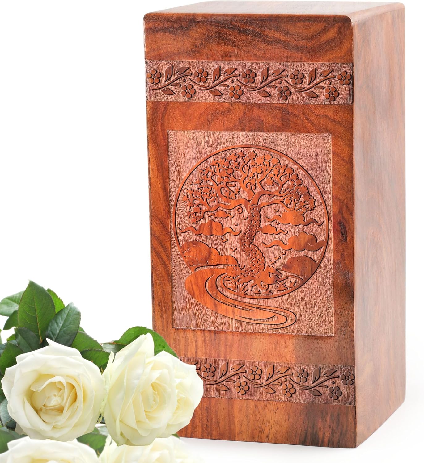 Amazon.com: KARYLIZ Wooden Tree of Life Urns for Adults, Classic Wooden ...