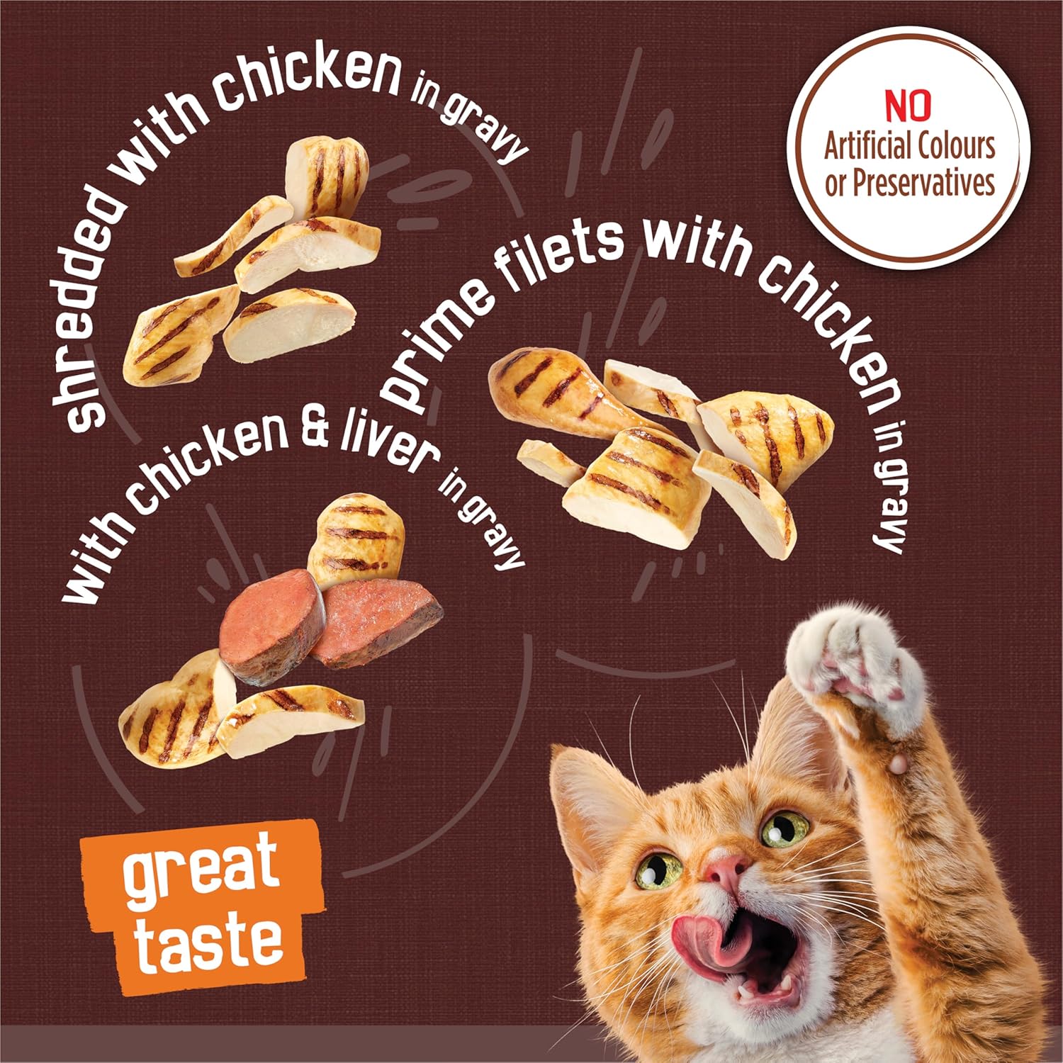 Friskies Gravy Pleasers Wet Cat Food, Chicken Variety Pack 3 Flavours ...