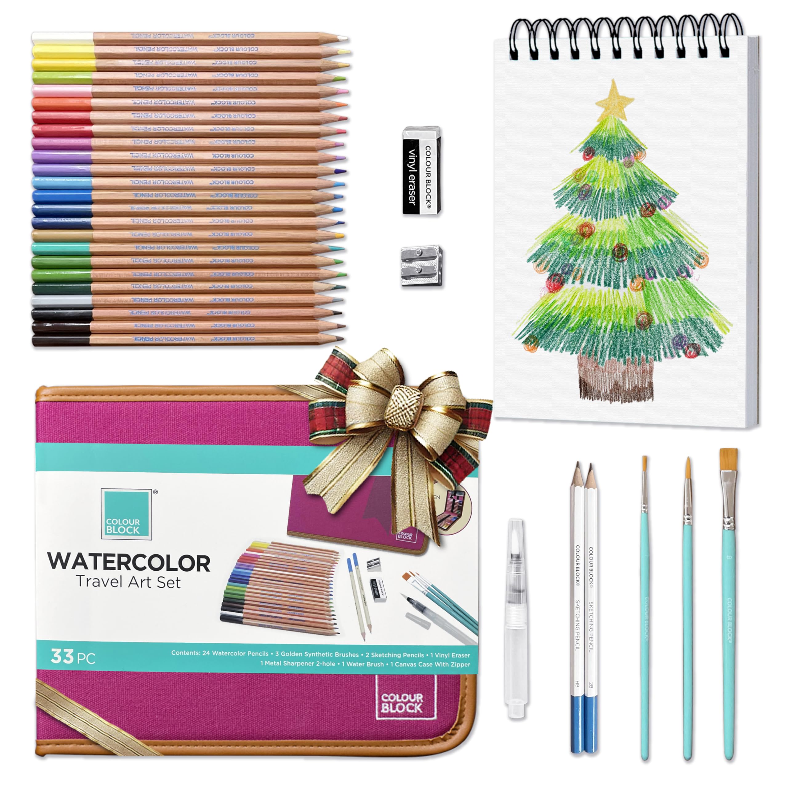 Amazon.com: COLOUR BLOCK Watercolor Pencil Travel Art Set I 34pc ...