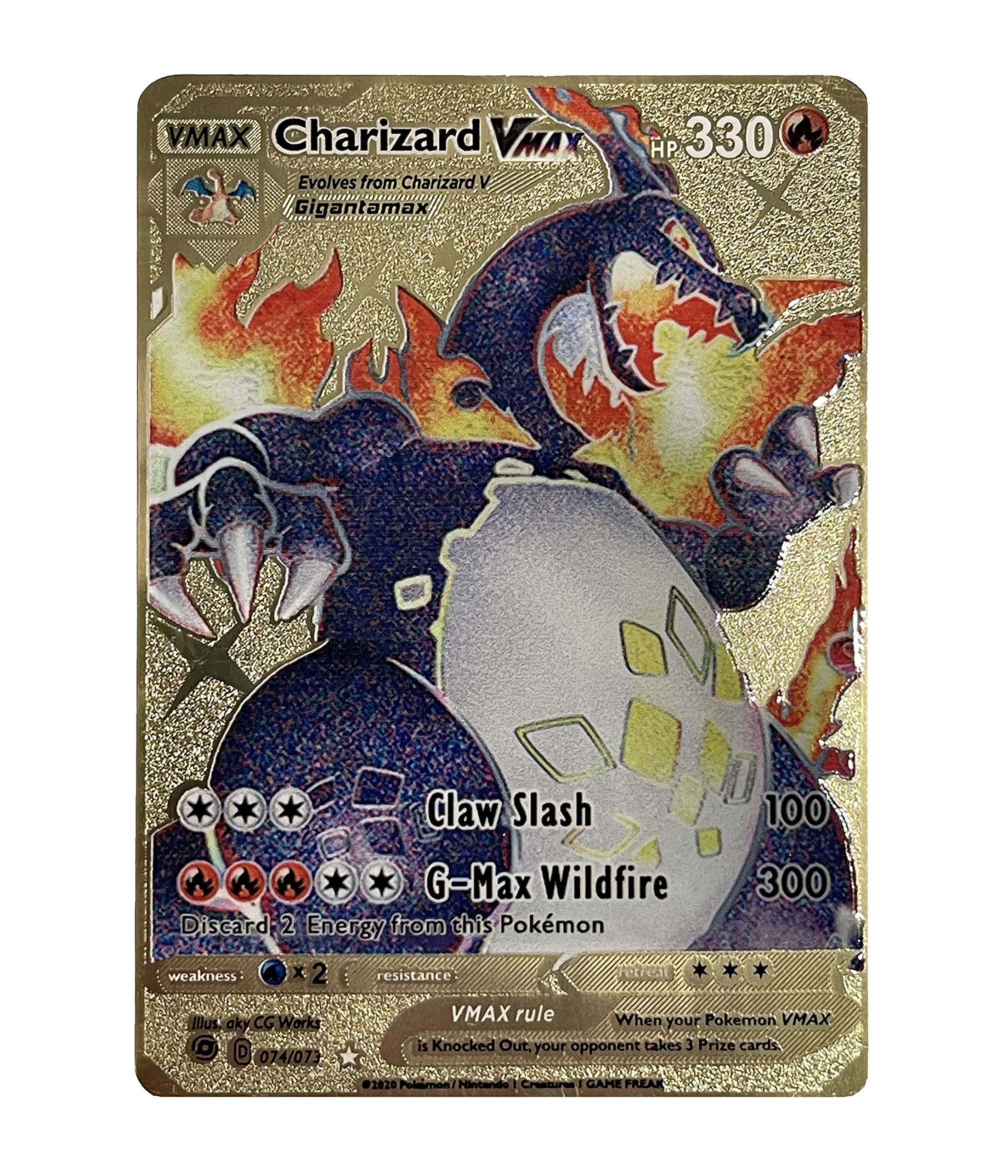 Buy LIUHYLG Charizard VMAX Metal Gold Card - Collector's Rare Shiny ...