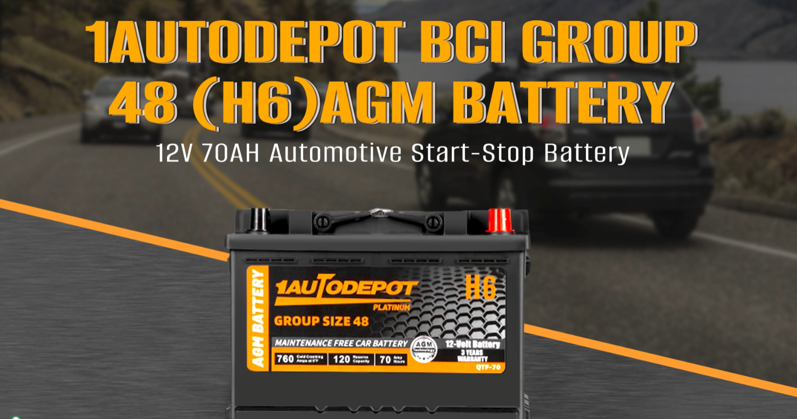 Group 48 Car Battery EBL BCI Group 48 AGM Car Battery - 12V 70Ah 760CCA ...