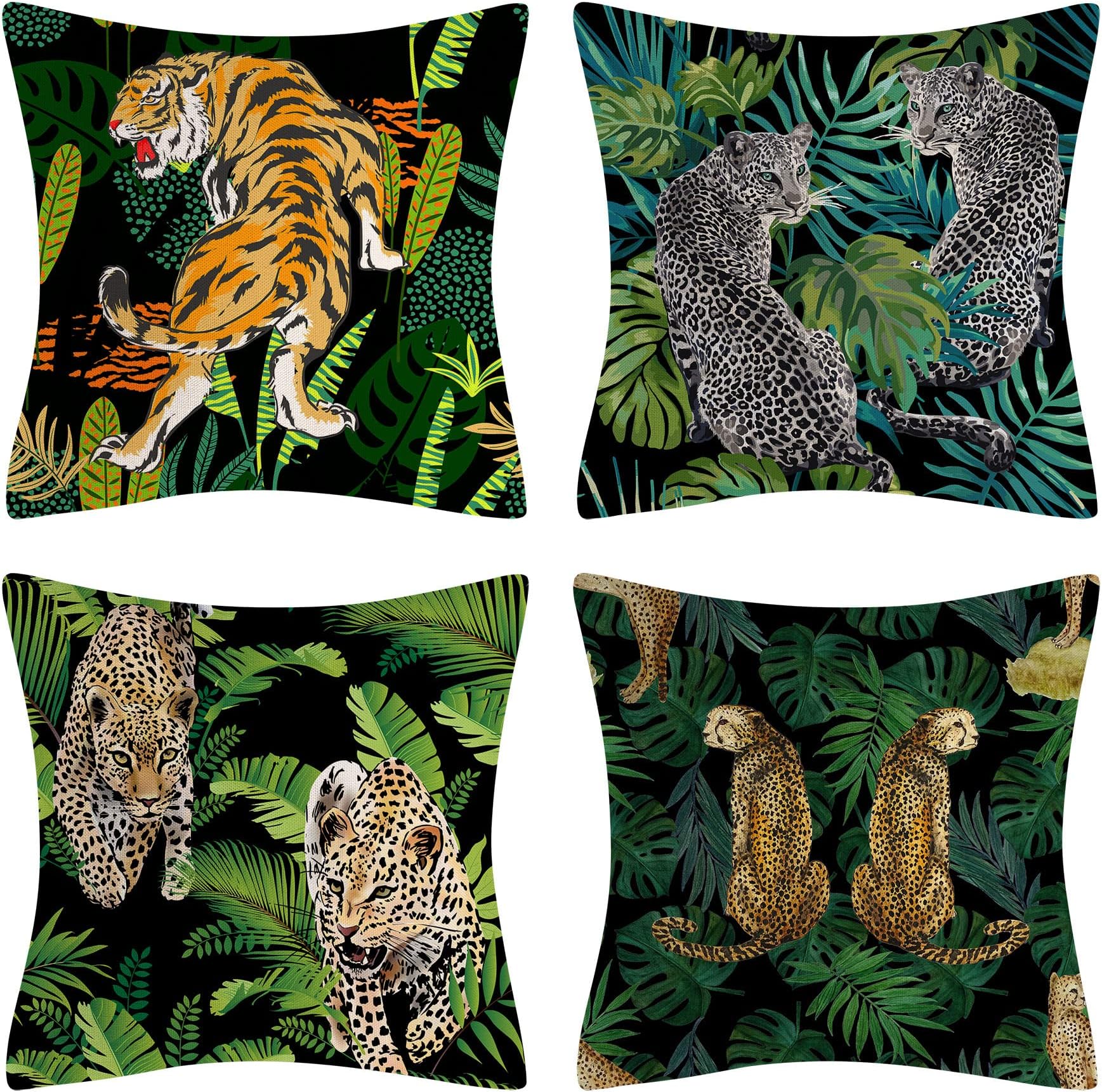 Evans Lichfield Jungle Tiger Cushion Cover, Black, 43 x 43cm : Amazon ...
