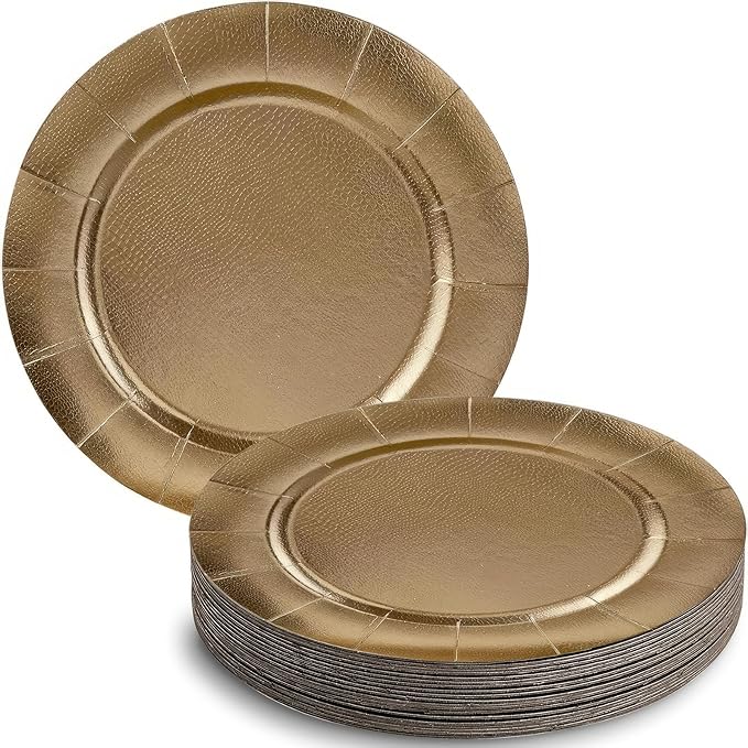 Amazon.com | SILVER SPOONS Elegant Disposable Charger Plates For Party ...