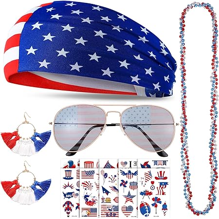 Amazon.com: JOYIN 5 Pcs Patriotic Accessories of a US American Flag ...