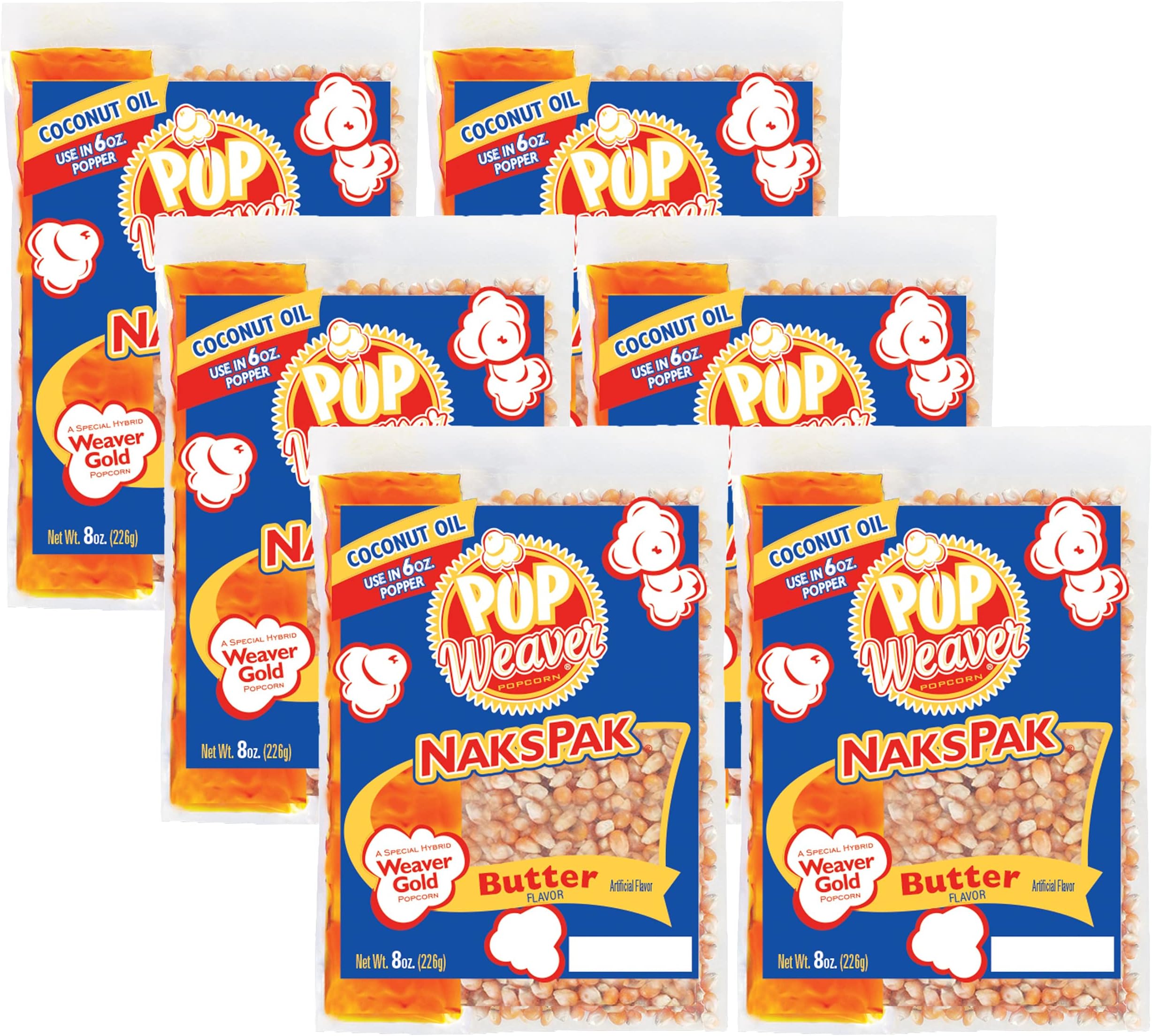 Amazon.com: Pop Weaver Naks Pak - 8oz Butter Flavored Coconut Oil and ...