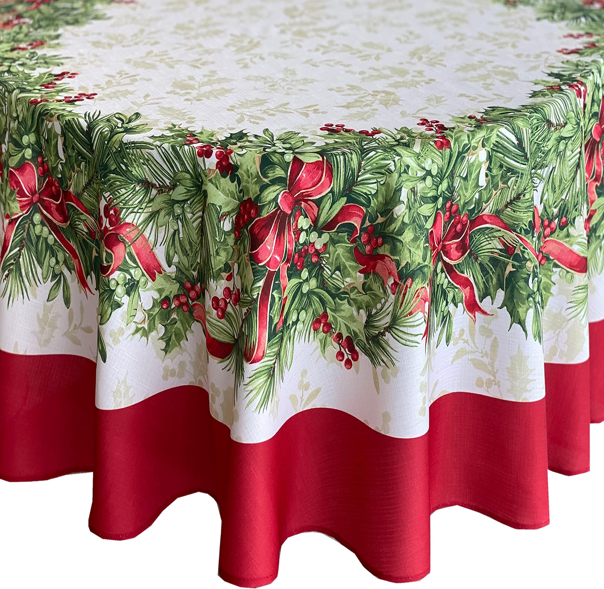 Amazon.com: Benson Mills Christmas Ribbons Engineered Printed Fabric ...