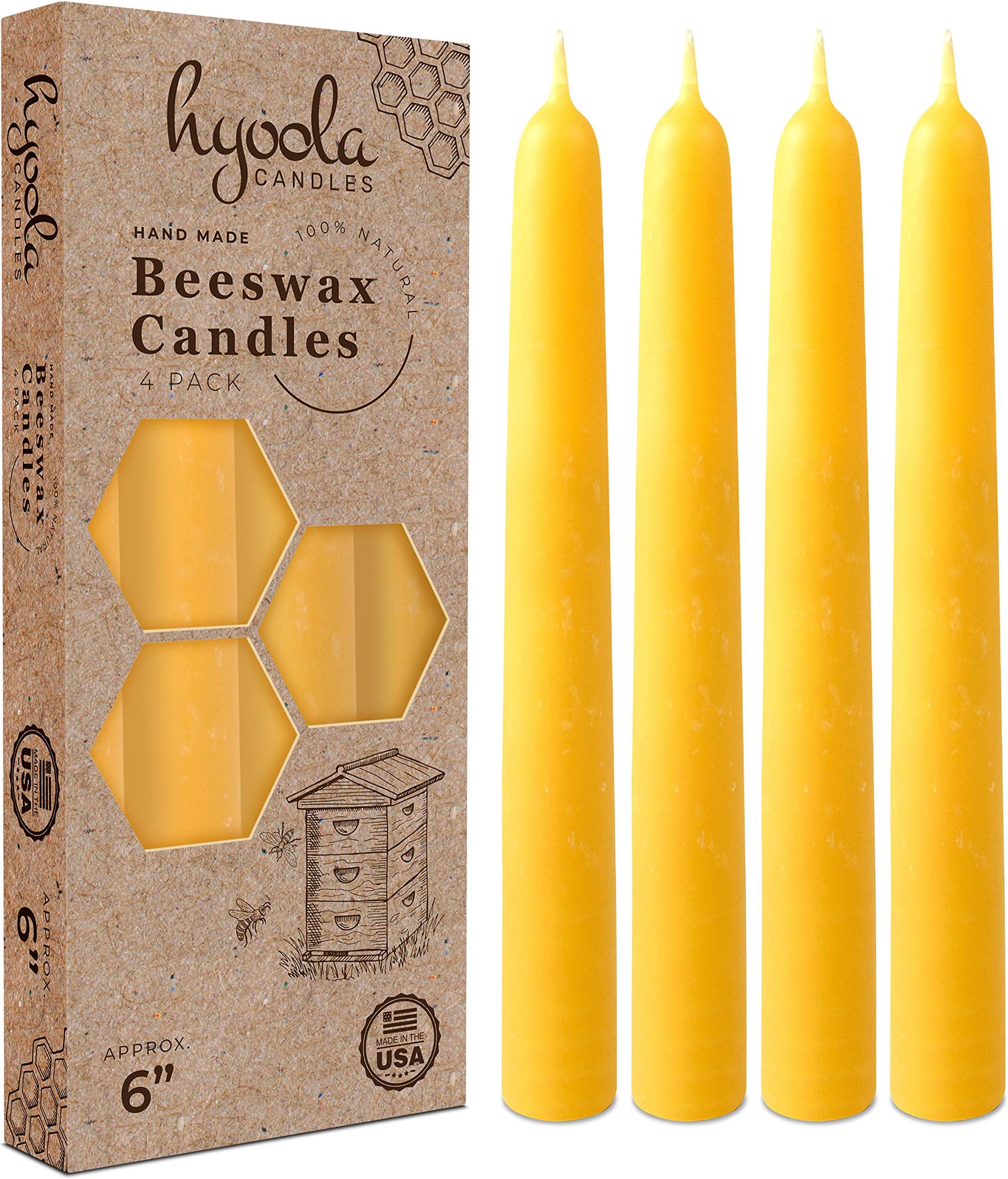 Amazon.com: Eika Box of 20 Finest Beeswax Tree Candles Honey Yellow 100 ...