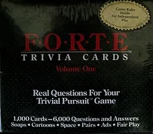 Amazon.com: FORTE TRIVIA CARDS (Volume One) Real Questions For Your ...