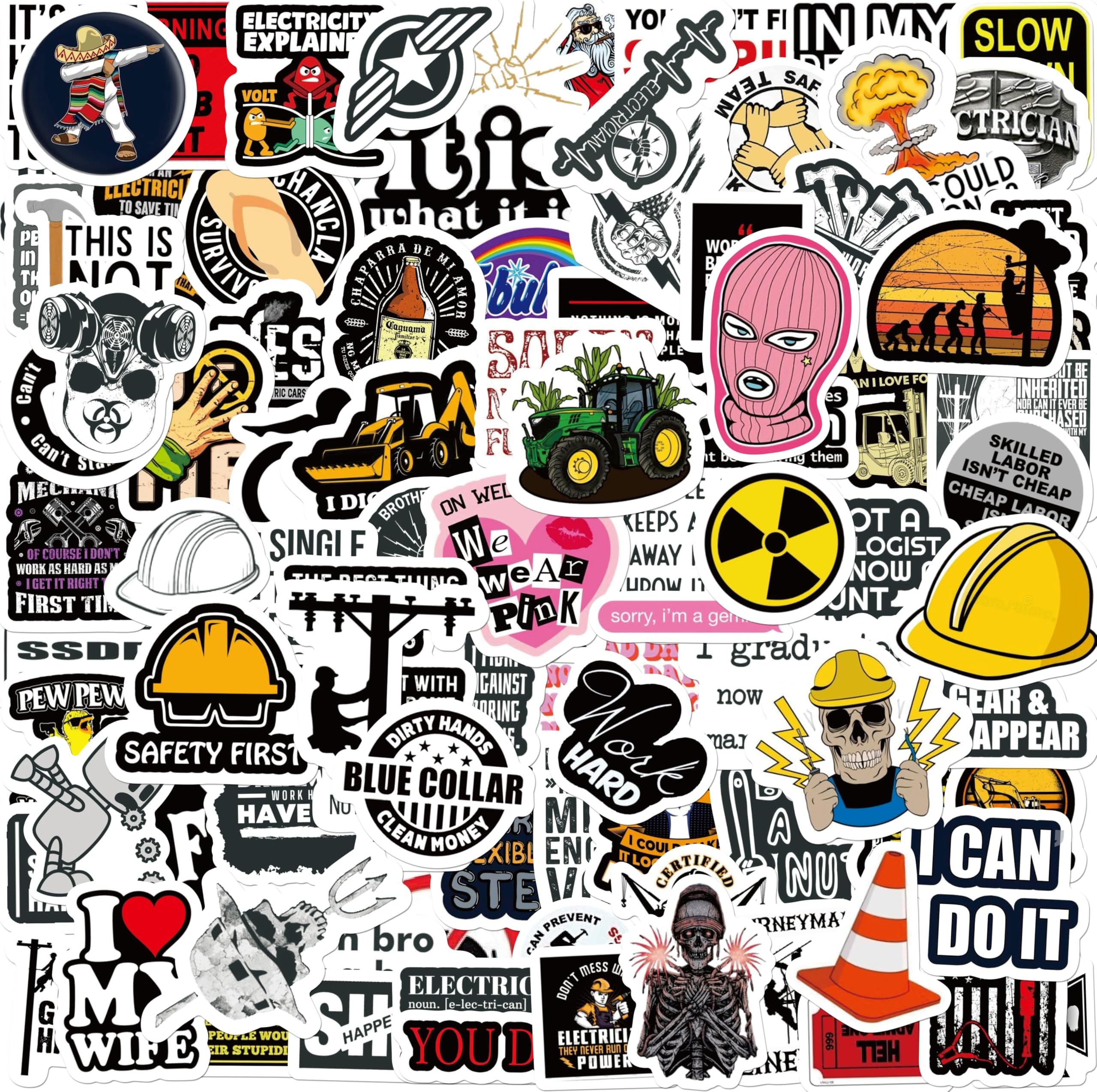 Amazon.com: 63Pcs Carpenter Stickers Pack, Cool Vinyl Waterproof ...