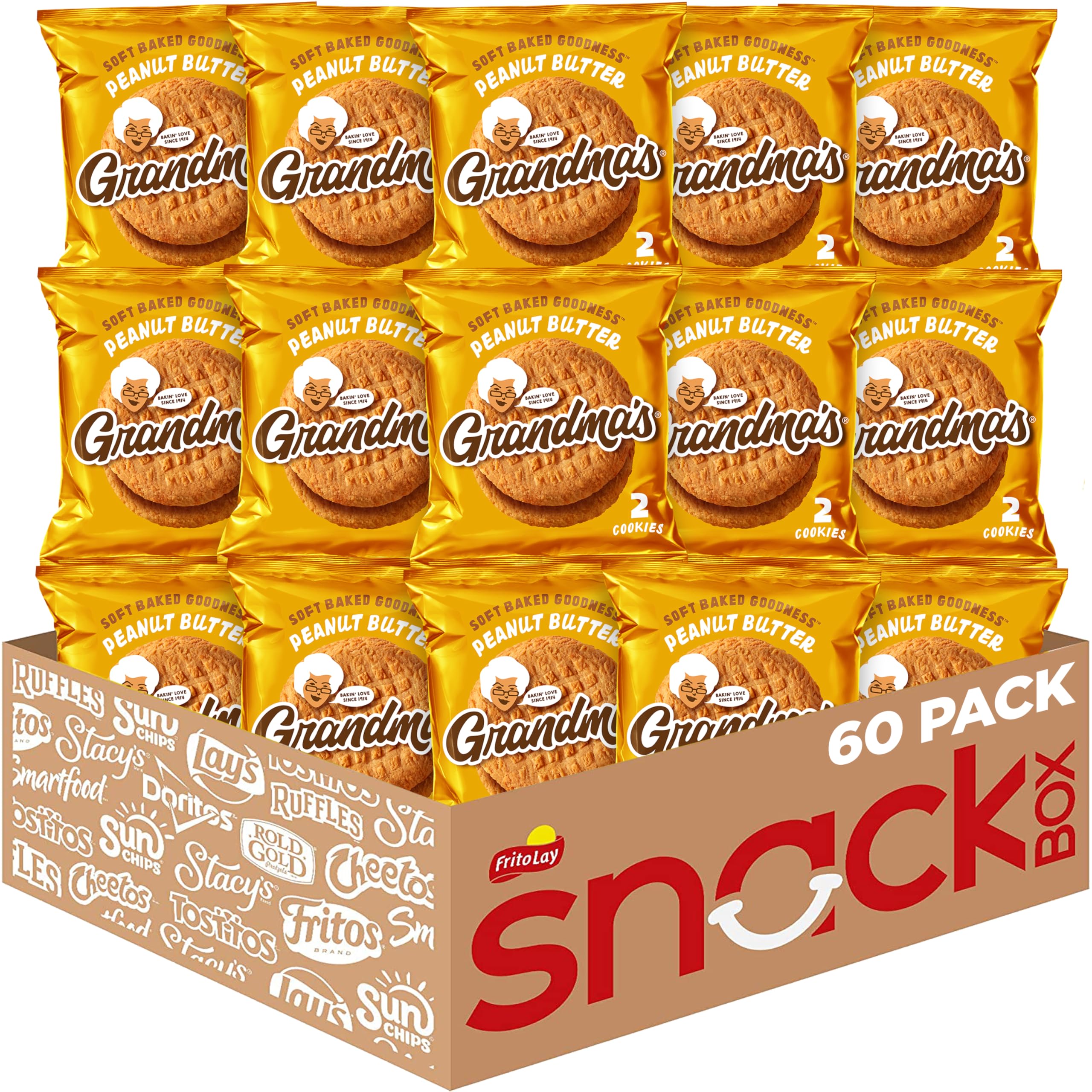 Amazon.com: Grandma's Peanut Butter Cookies, 2.5 Ounce (Pack of 60 ...