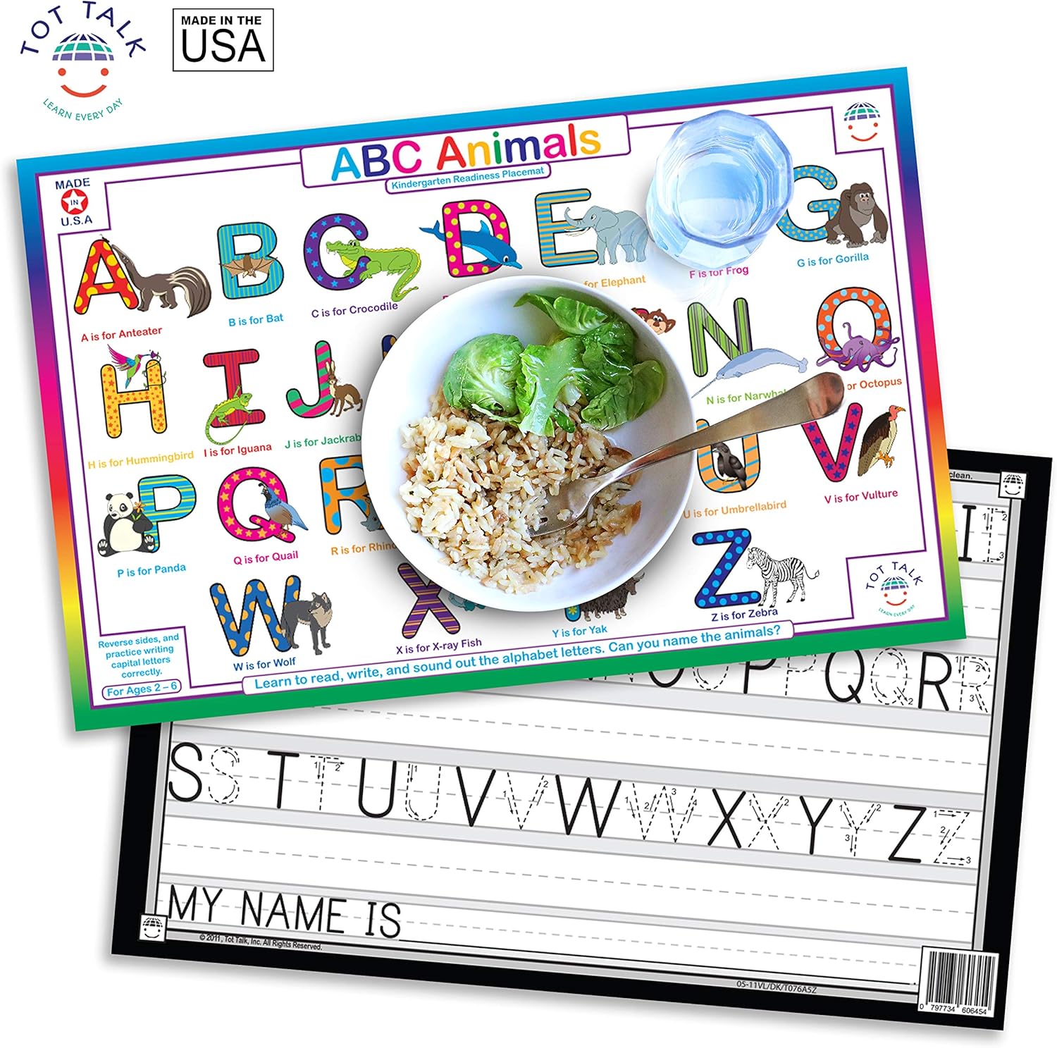 Amazon.com: Alphabet Educational Placemat for Kids - Uppercase ABCs ...