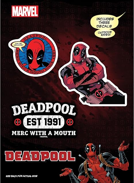 Amazon.com - Marvel Deadpool Vinyl Decals - Set of 3 Deadpool Vinyl Car ...