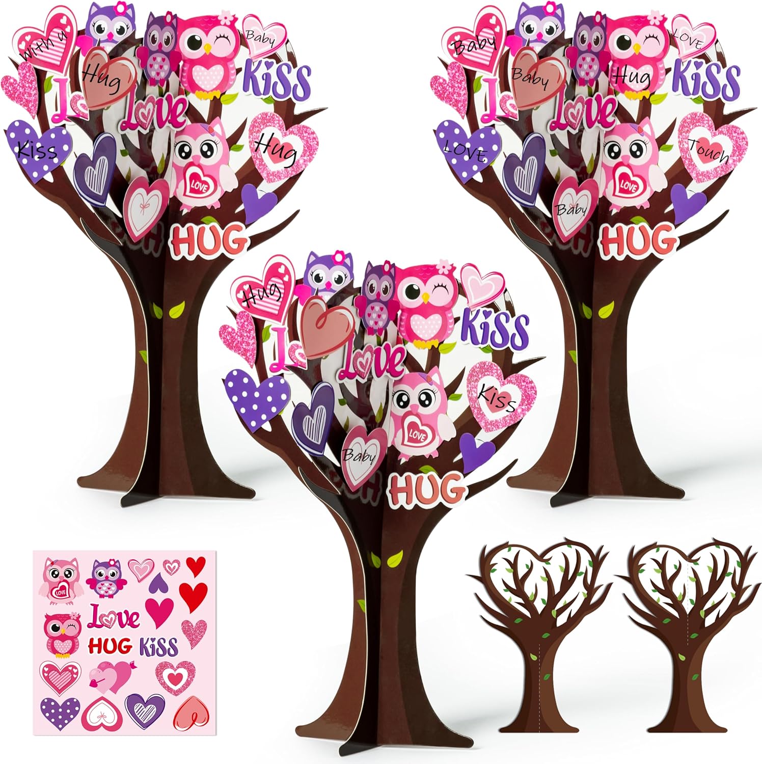 Amazon.com: BeYumi 16Pcs Valentine’s Day Heart Trees Craft Kit for Kids ...