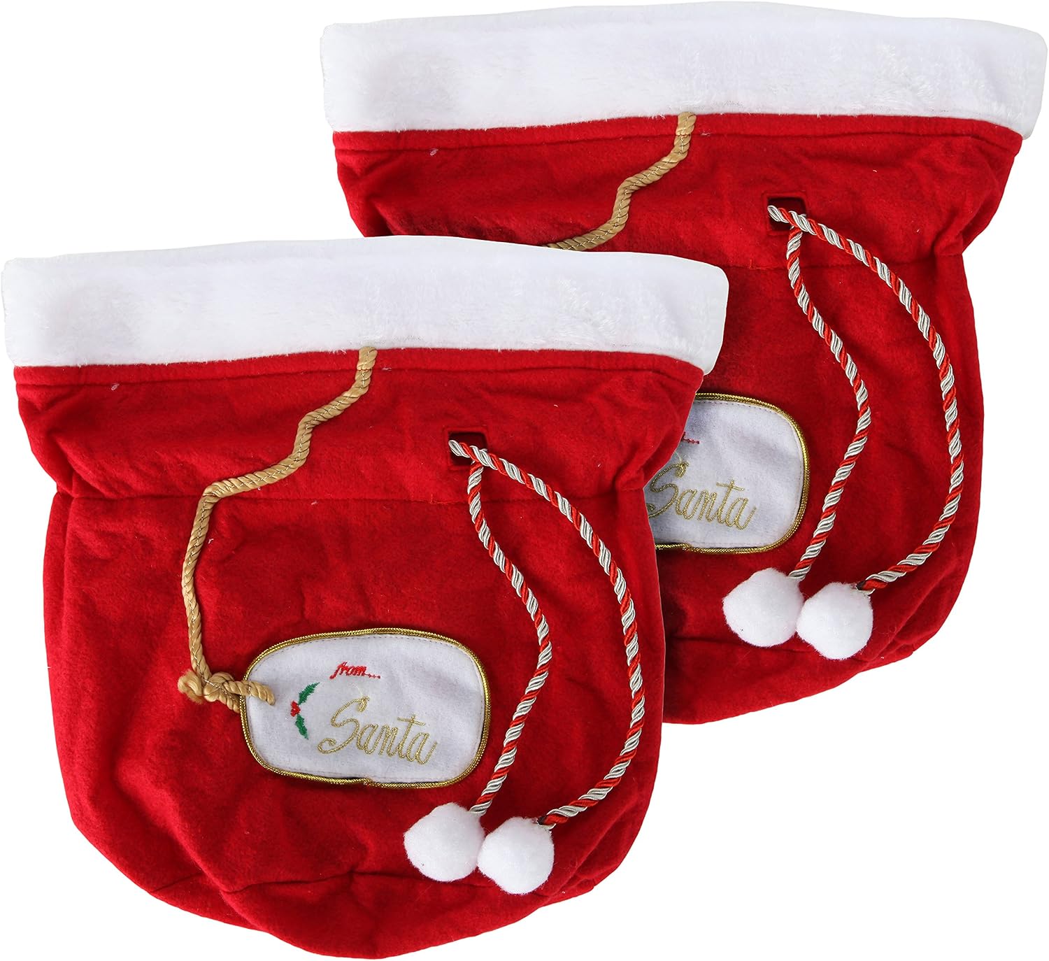 Amazon.com: Christmas Gift Bags, Santa Gift Bags, Set of 2 Santa Bags ...