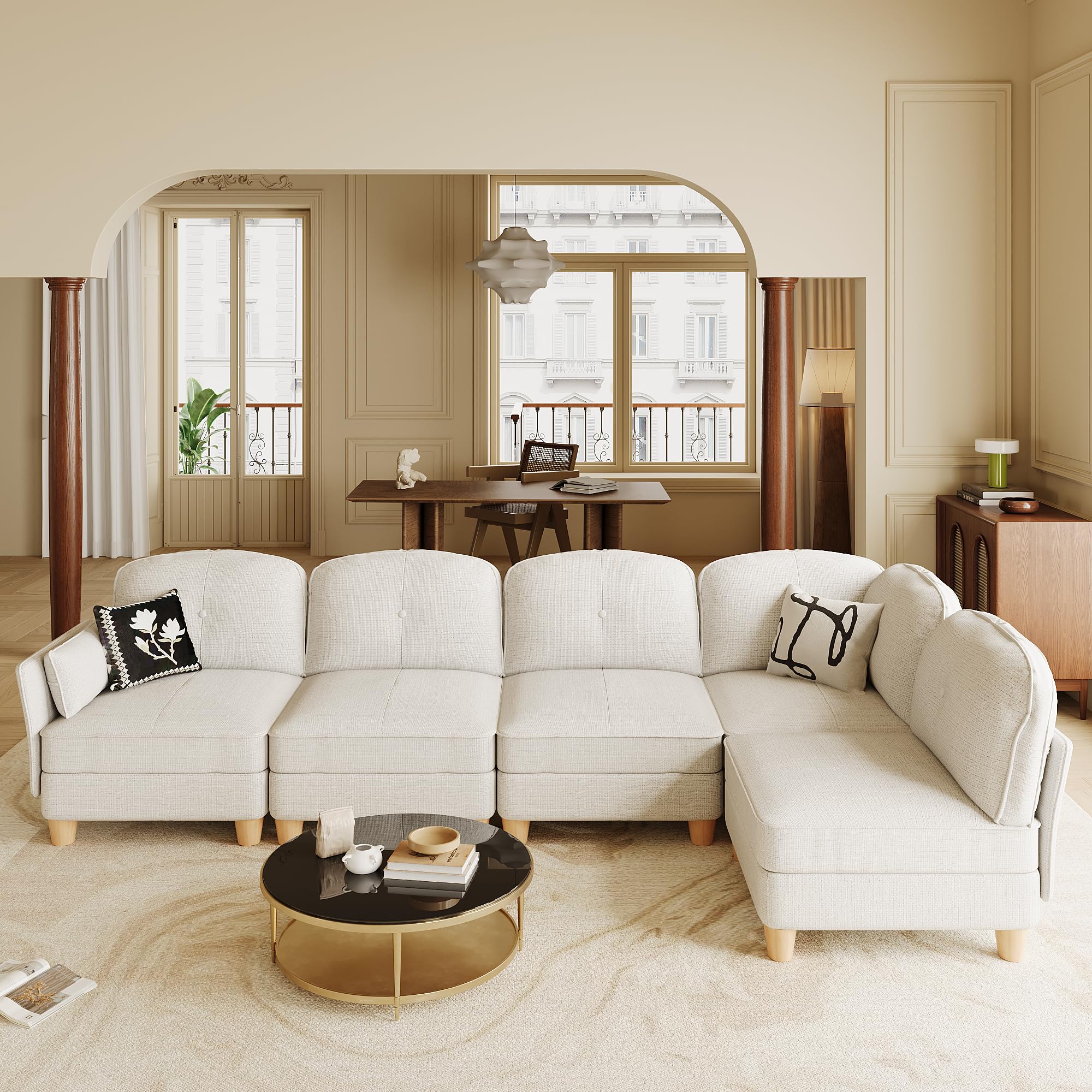 Amazon.com: LLappuil Oversized Modular Sectional Fabric Sofa Set, Extra ...