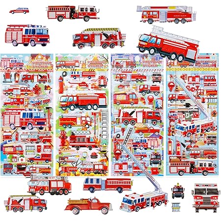 Amazon.com: Police Car and Fire Truck Stickers for Kids Vinyl Police ...